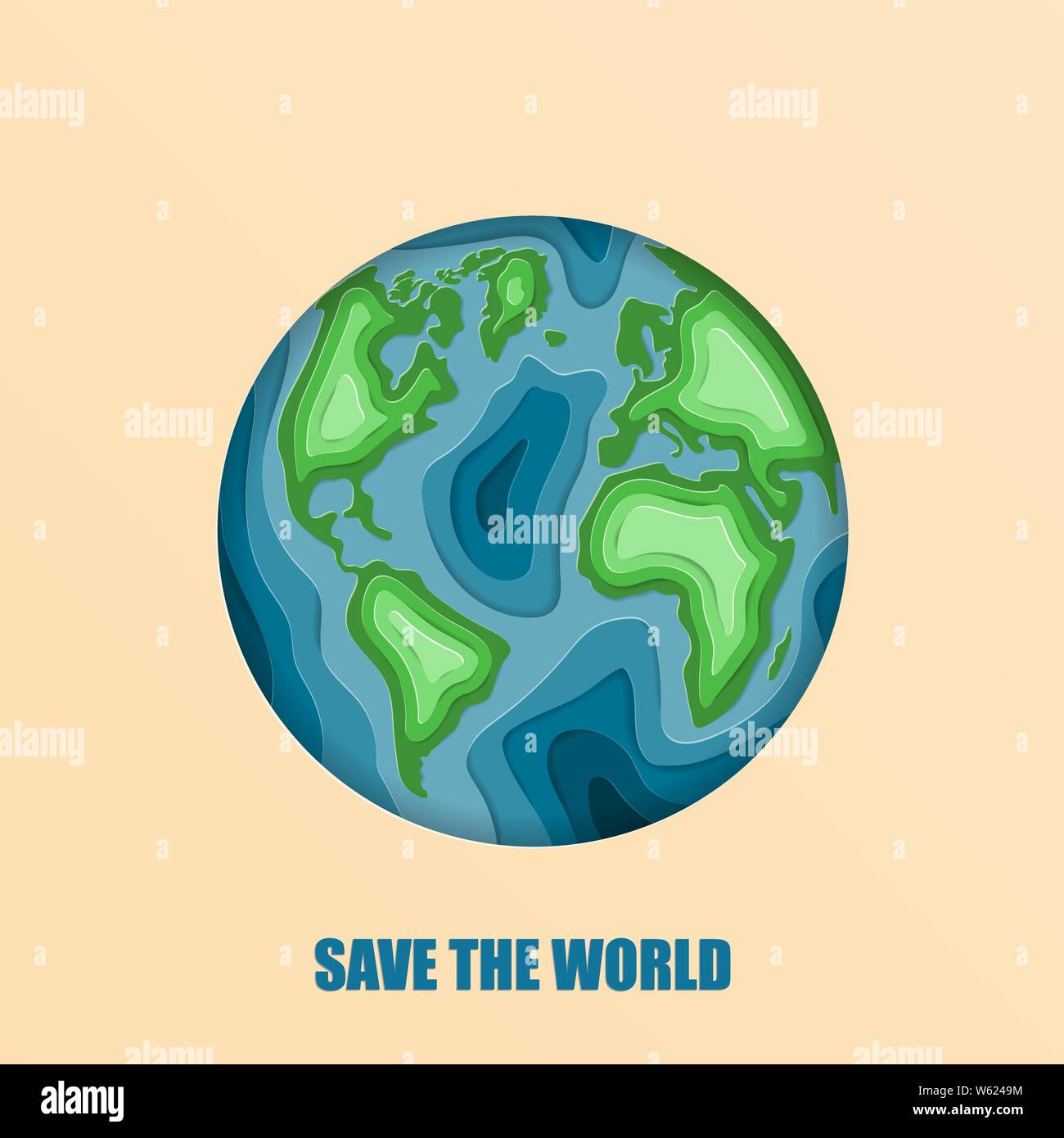 Environment Eco friendly concept in paper cut style. World earth day 22 ...