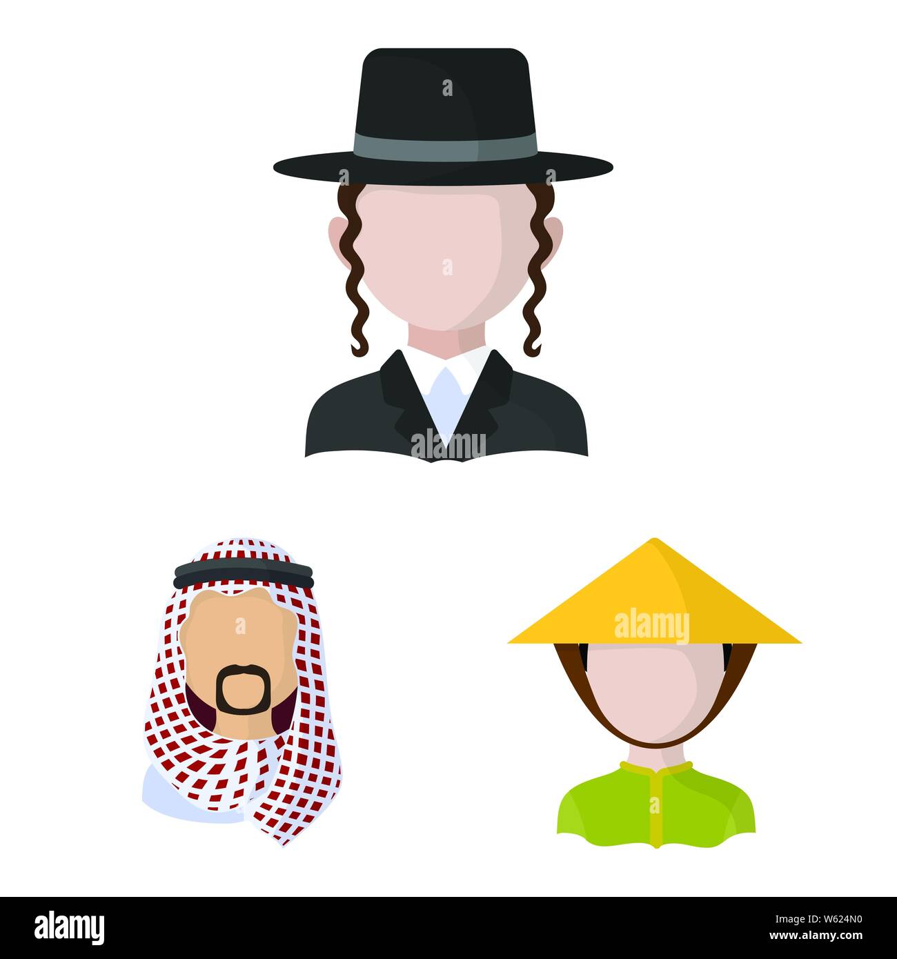 Vector design of nation and race symbol. Collection of nation and user ...