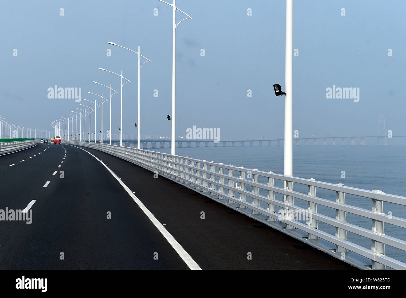 View of the world's longest cross-sea bridge, the Hong Kong-Zhuhai ...