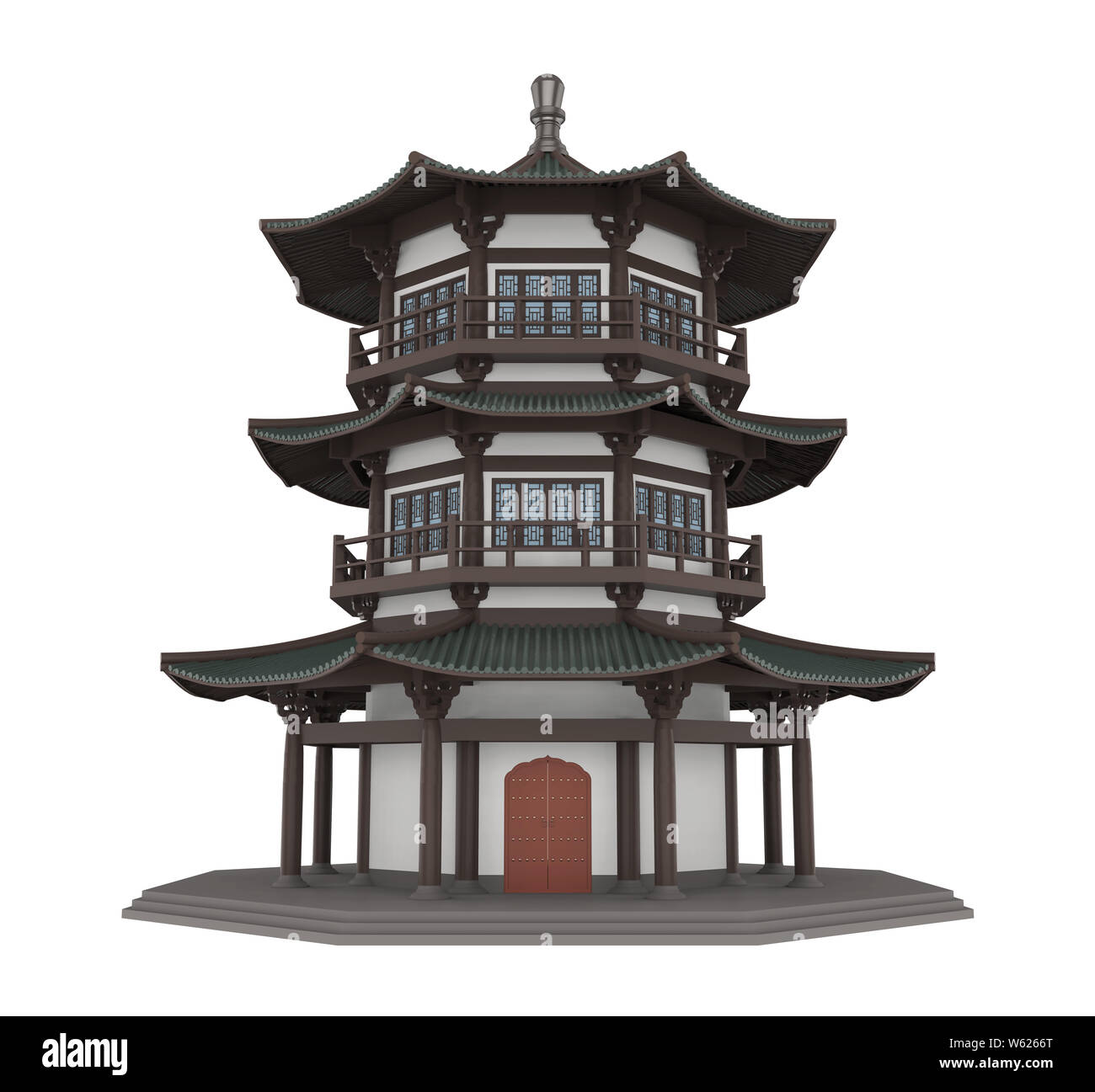 Chinese Pagoda Tower Isolated Stock Photo - Alamy