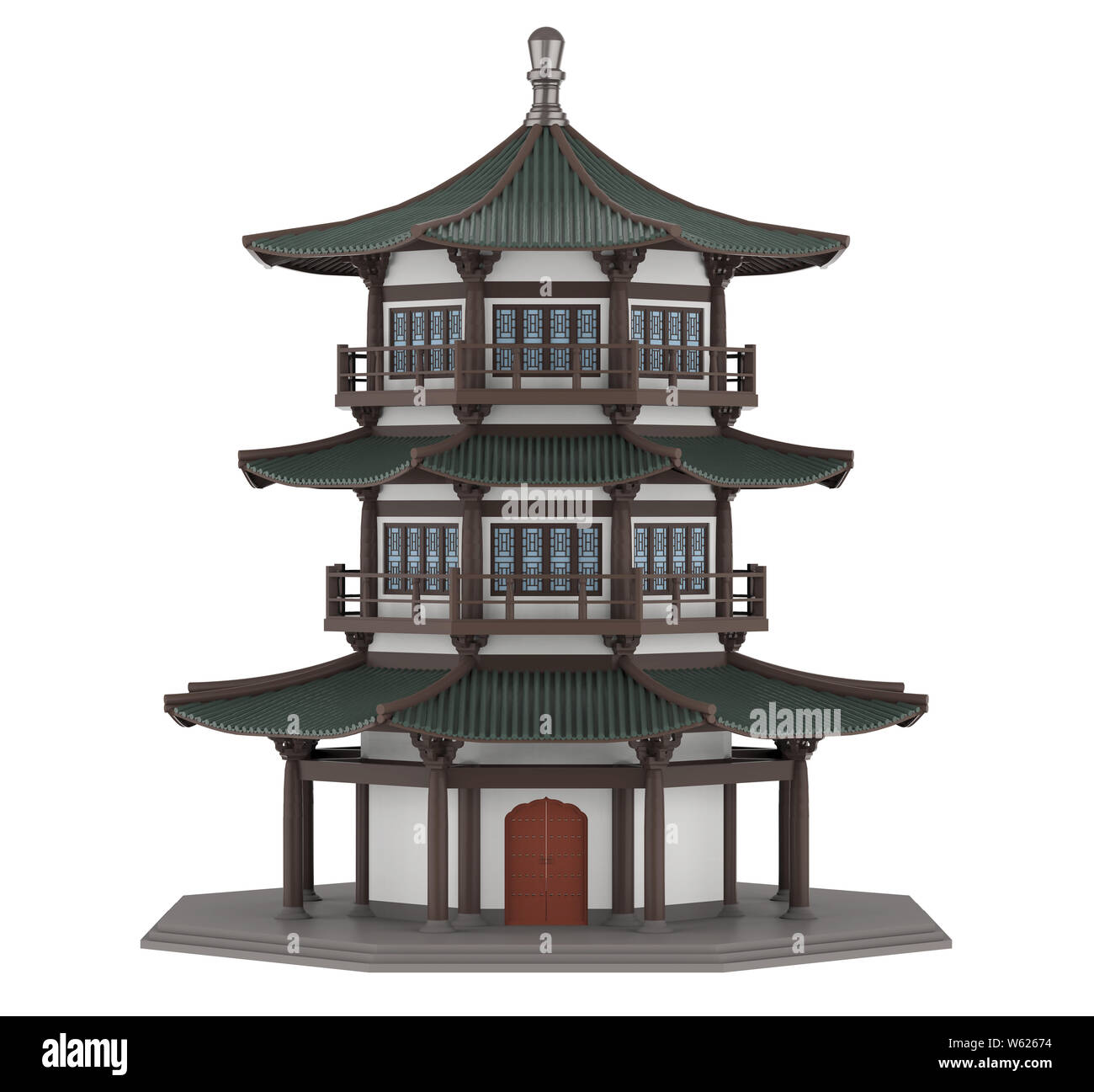 Chinese Pagoda Tower Isolated Stock Photo - Alamy