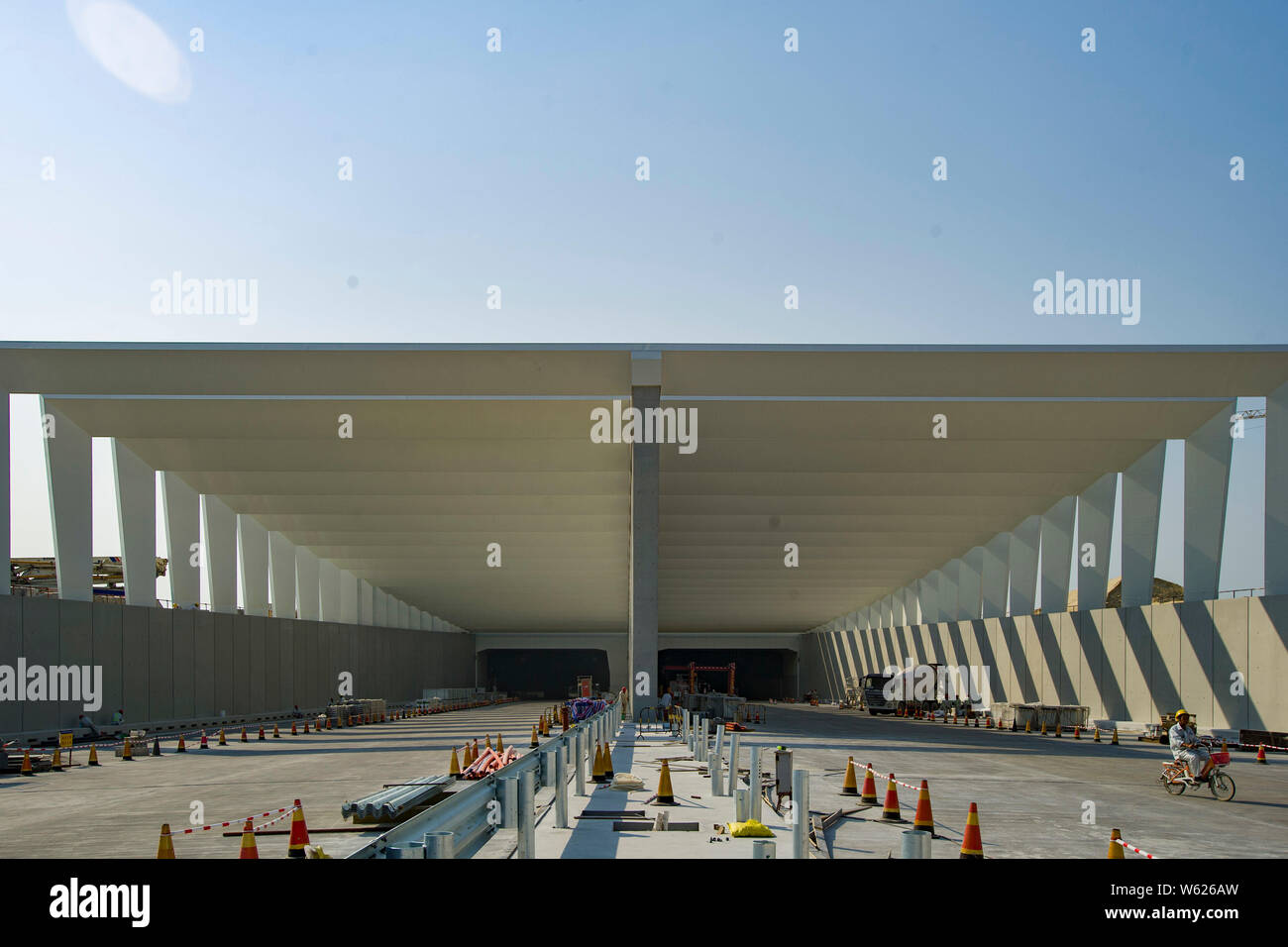 A view of the world's longest cross-sea bridge, the Hong Kong-Zhuhai ...