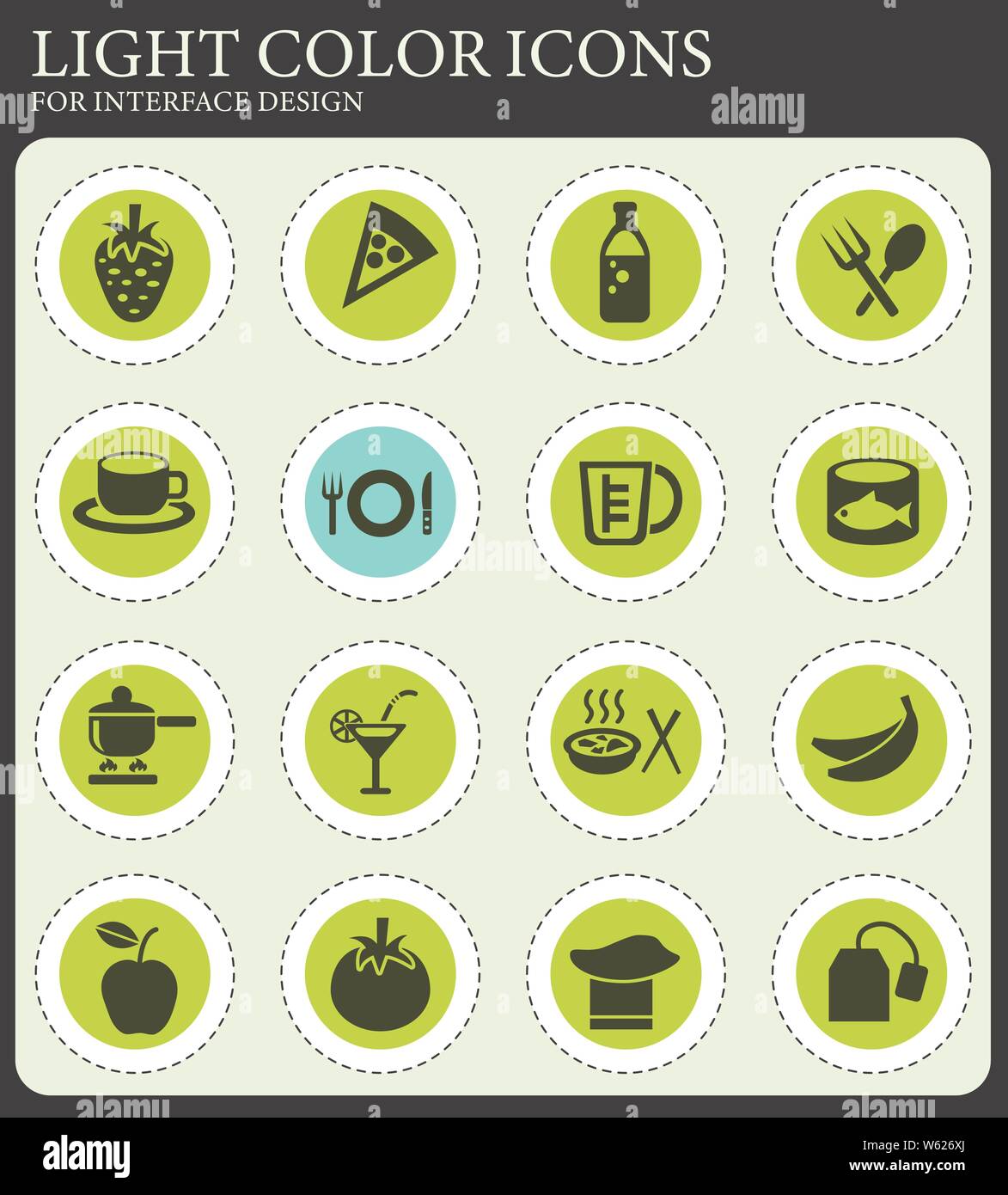 food and kitchen web icons for user interface design Stock Vector Image ...