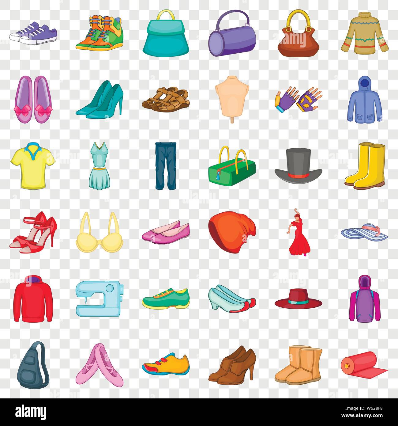 Mode icons set, cartoon style Stock Vector Image & Art - Alamy