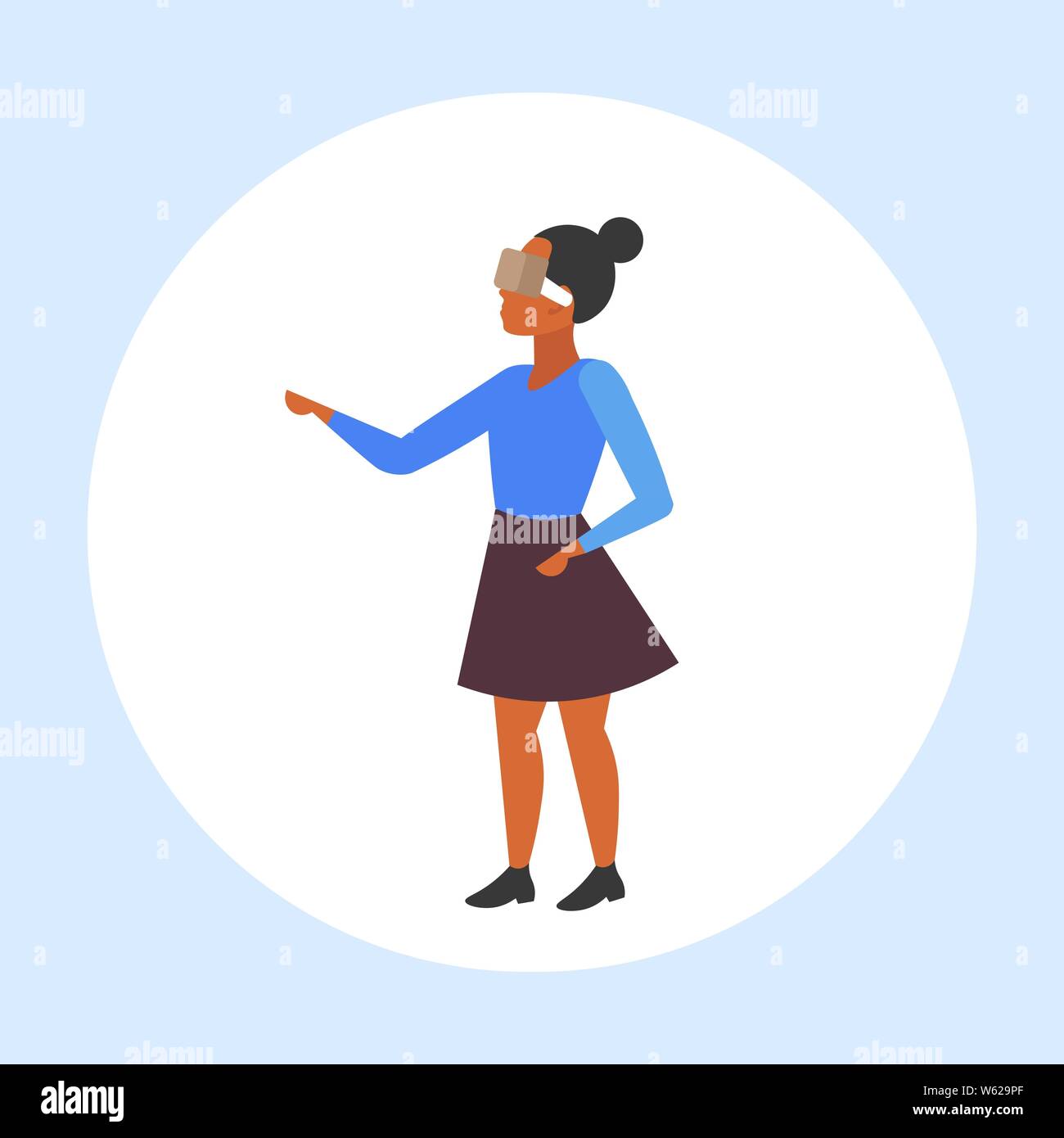 woman wearing modern 3d glasses african american girl experiencing ...