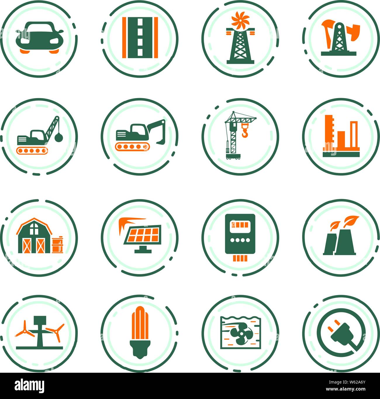 Industry vector icons for user interface design Stock Vector Image ...