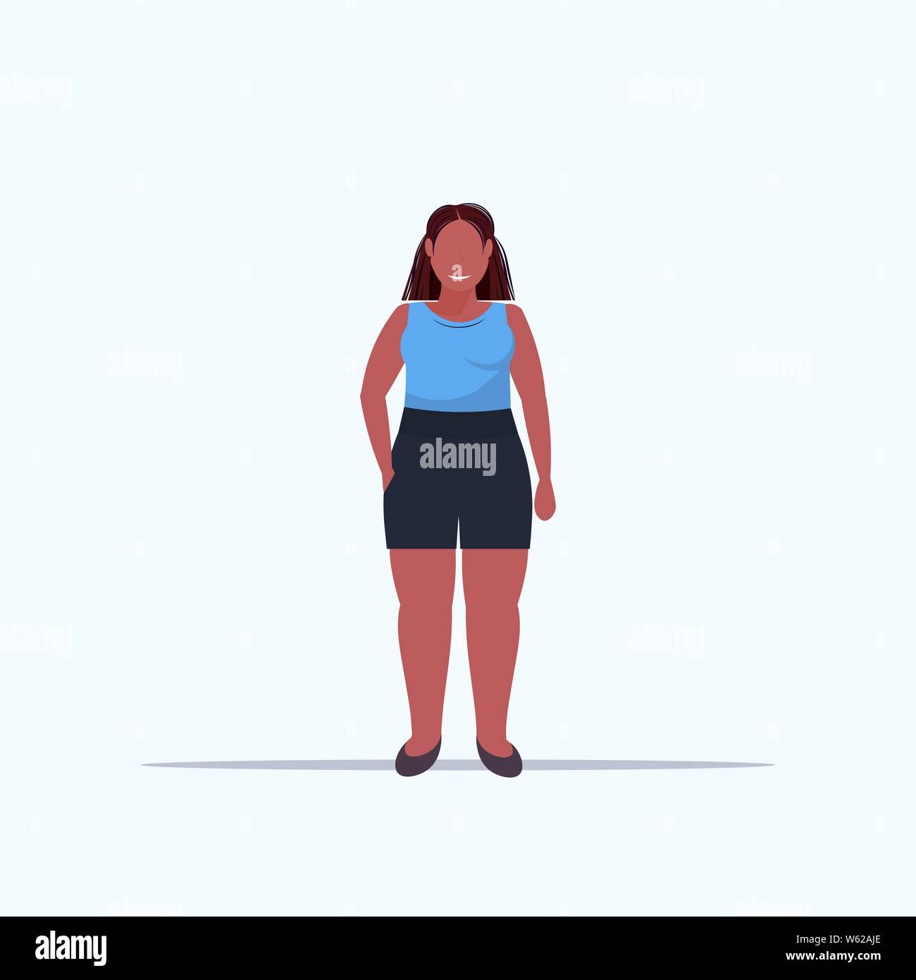 fat overweight woman standing pose unhealthy lifestyle concept obese ...