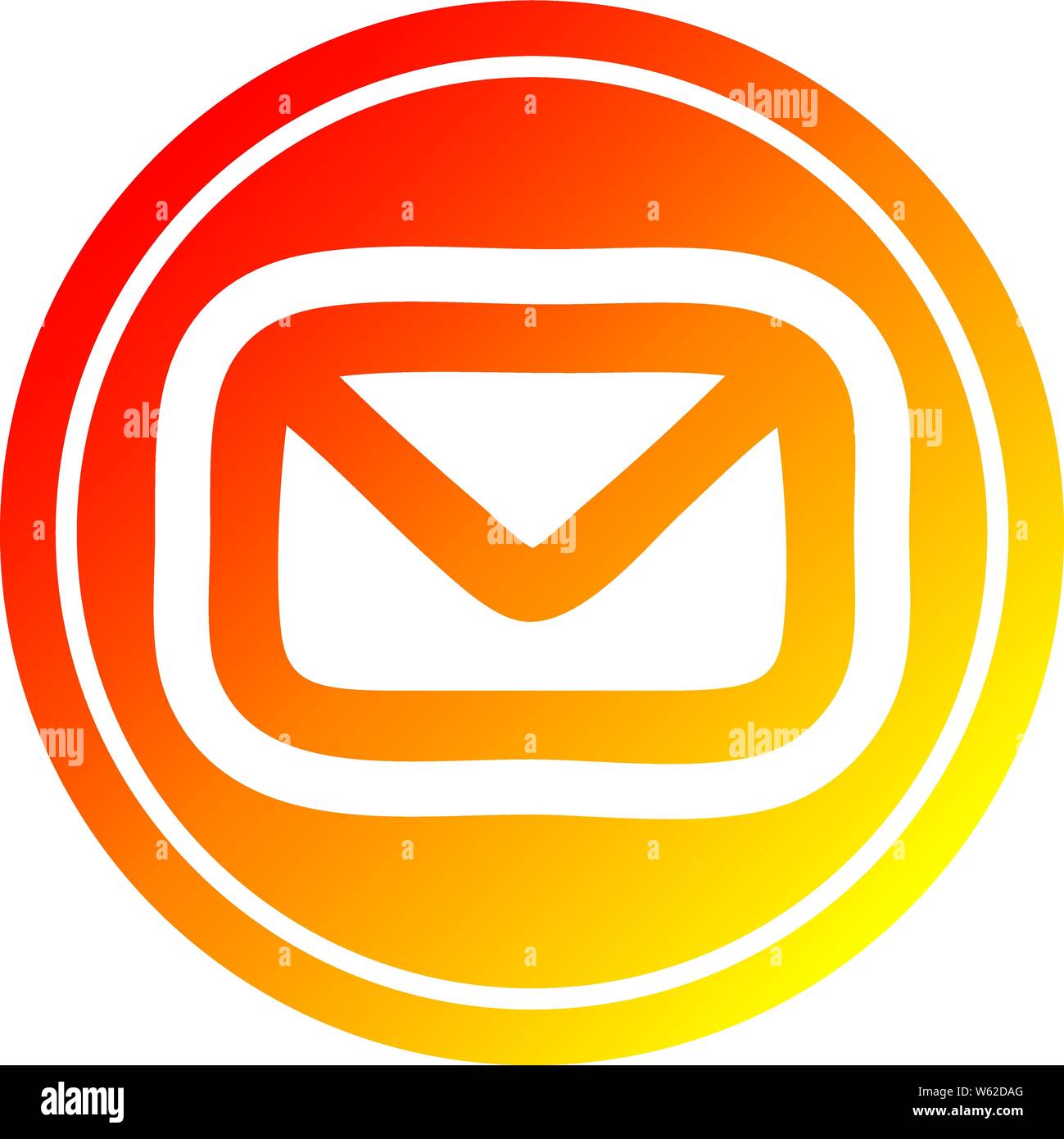 envelope letter circular icon with warm gradient finish Stock Vector ...