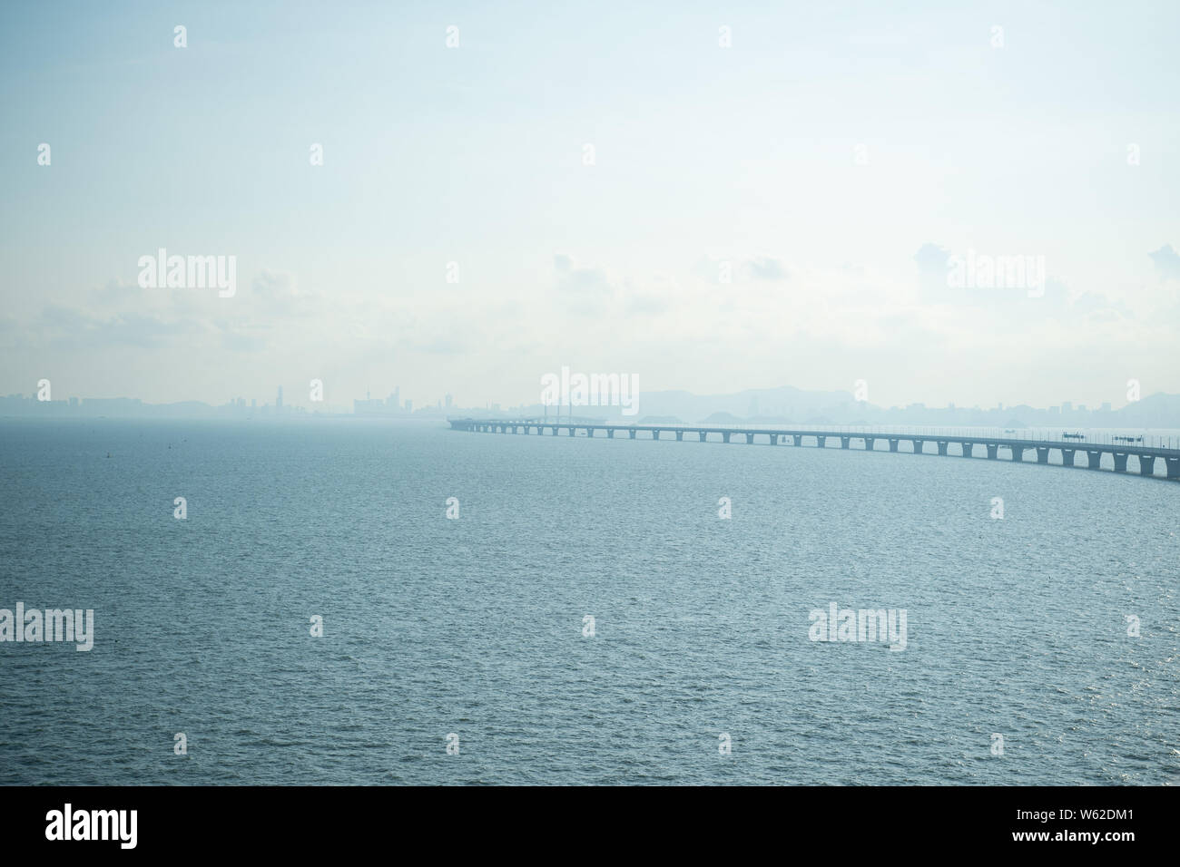 A view of the world's longest cross-sea bridge, the Hong Kong-Zhuhai ...