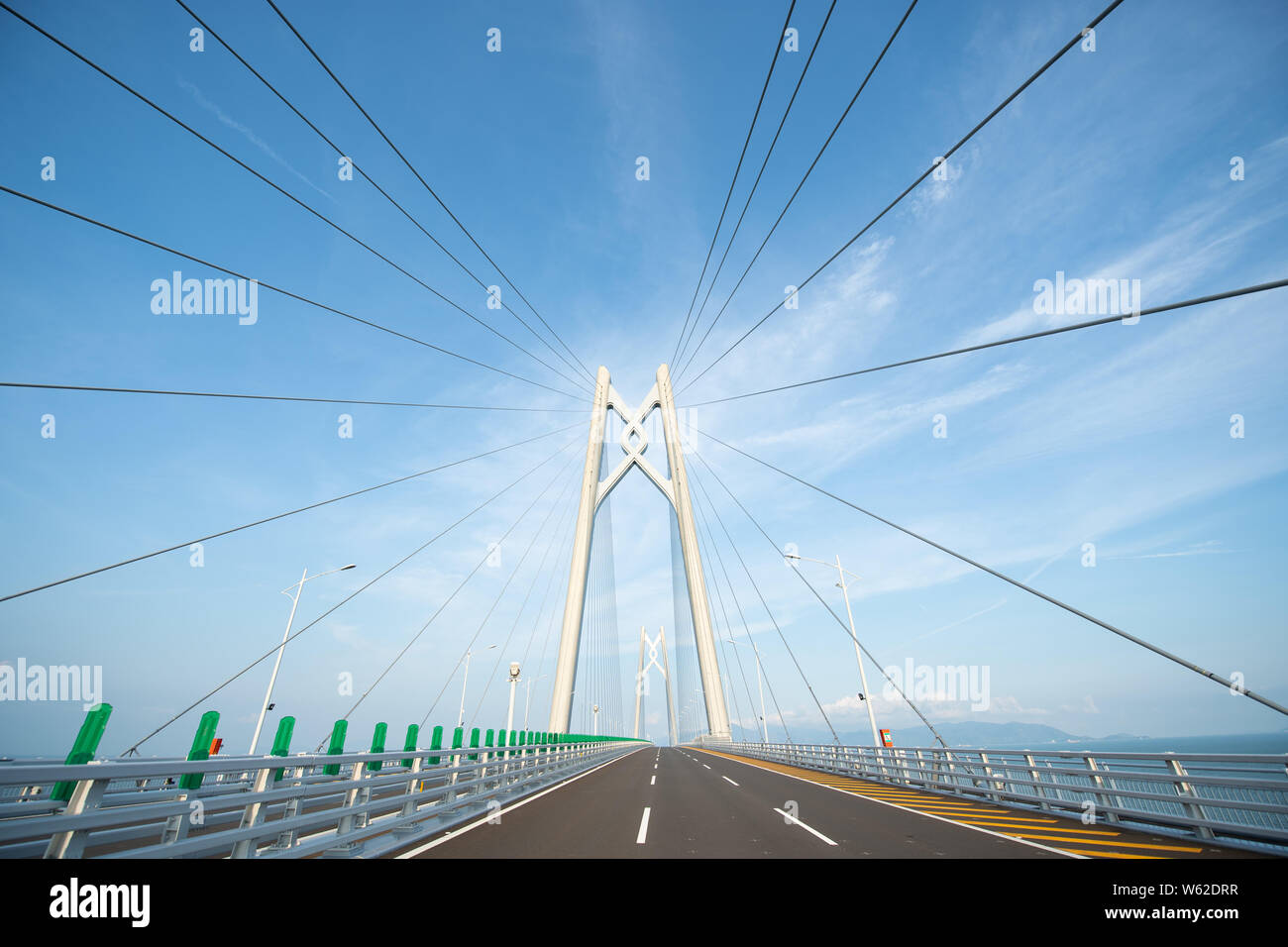 A view of the world's longest cross-sea bridge, the Hong Kong-Zhuhai ...