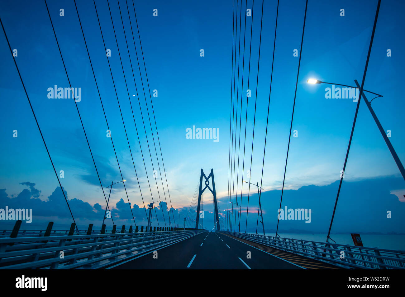 A view of the world's longest cross-sea bridge, the Hong Kong-Zhuhai ...