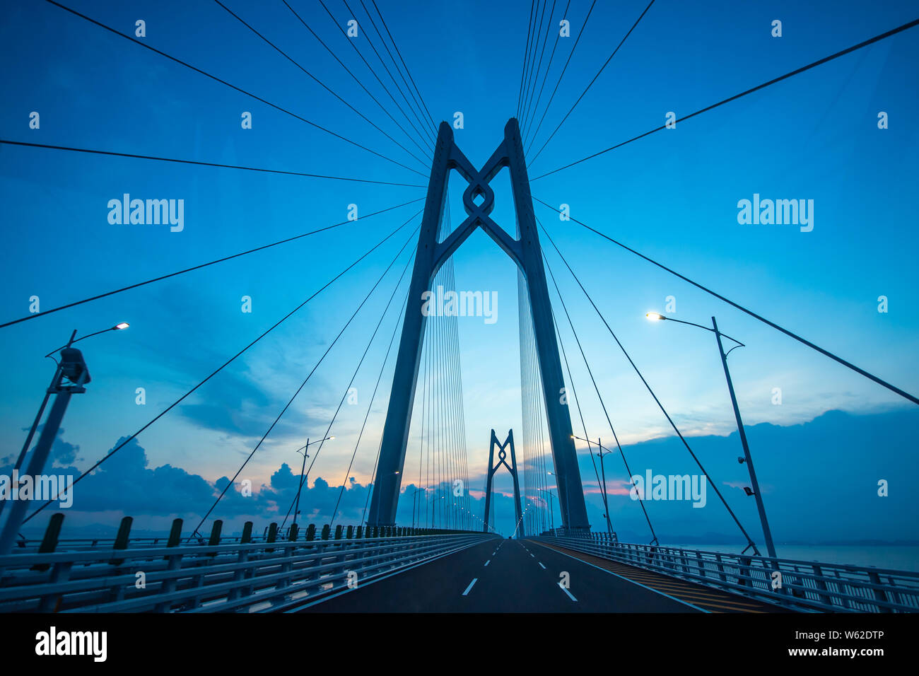 A view of the world's longest cross-sea bridge, the Hong Kong-Zhuhai ...