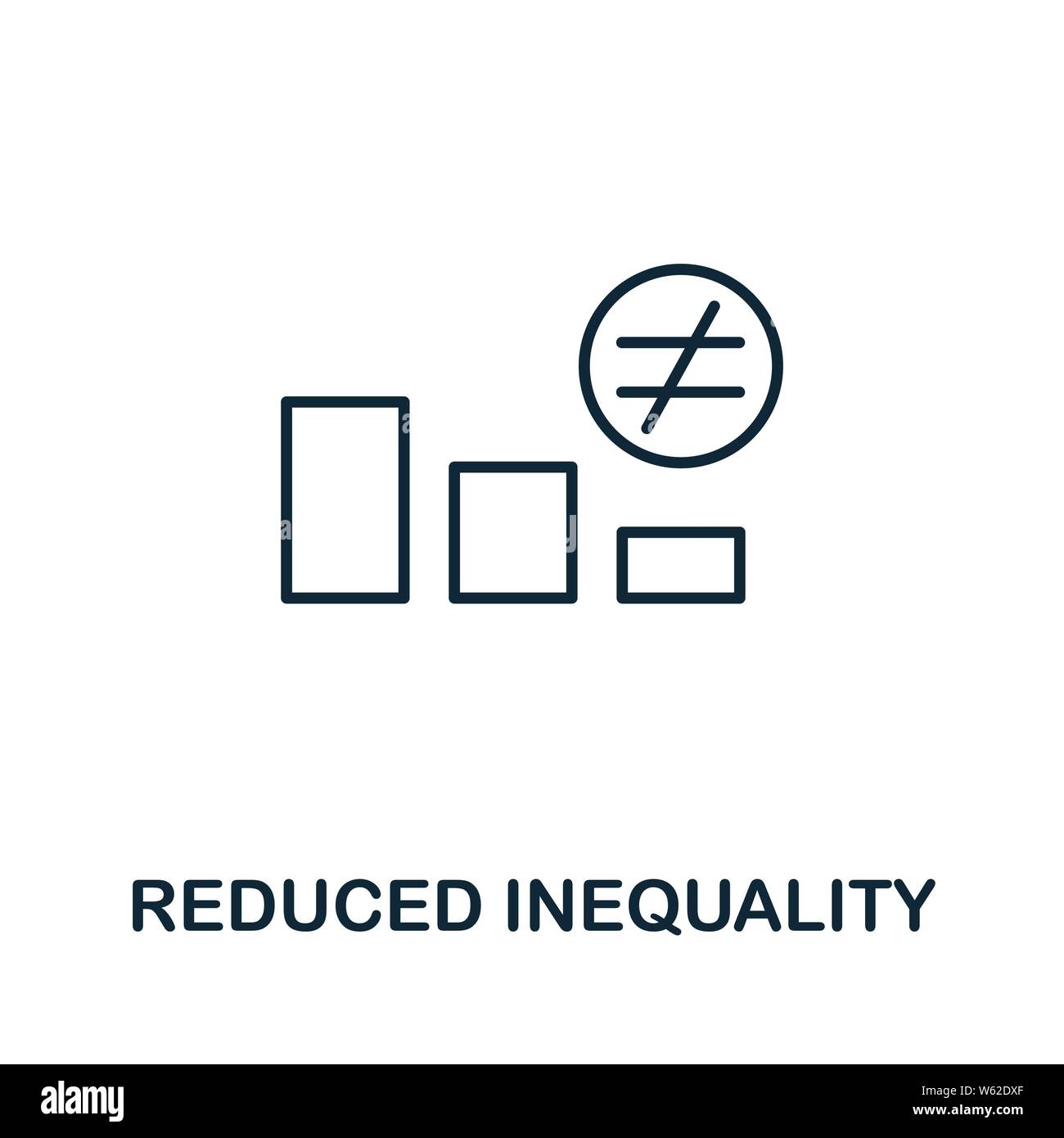 Reduced Inequality outline icon. Thin line style from community icons ...