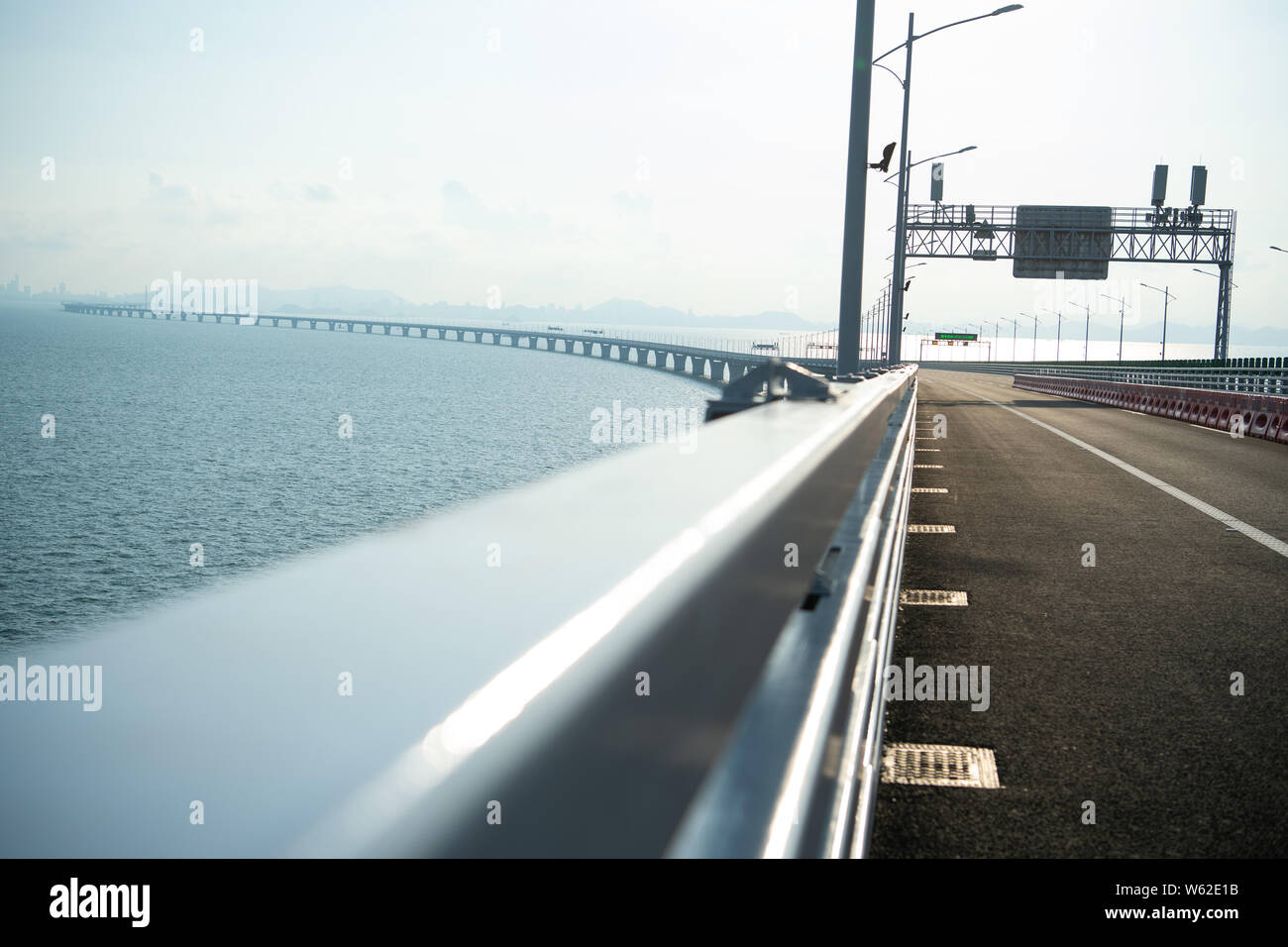 A view of the world's longest cross-sea bridge, the Hong Kong-Zhuhai ...