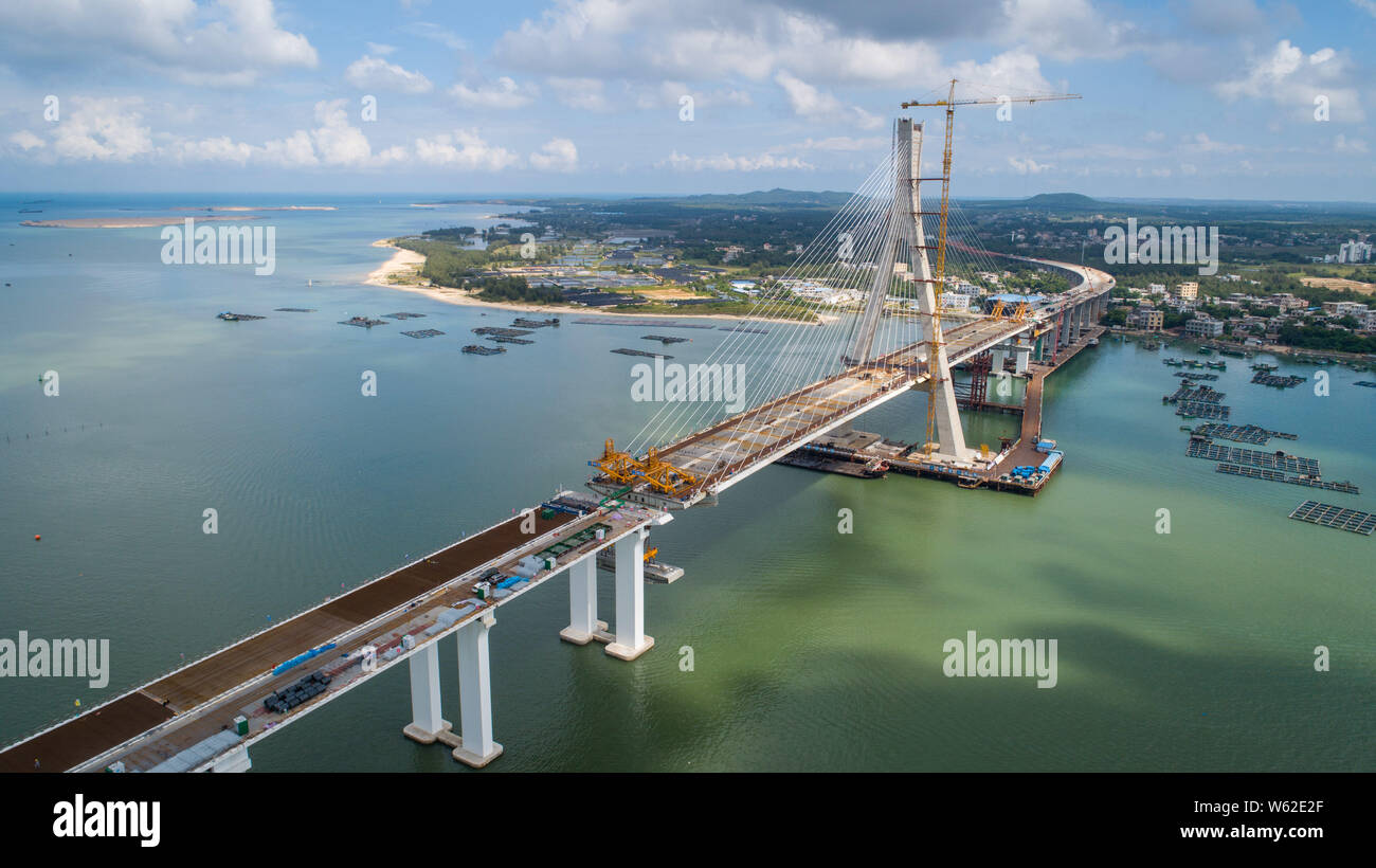 An aerial view of the Puqian Bridge, China's strongest earthquake ...