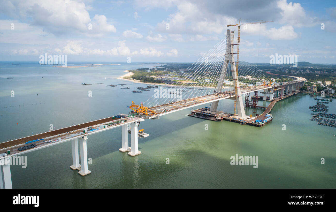 An aerial view of the Puqian Bridge, China's strongest earthquake ...
