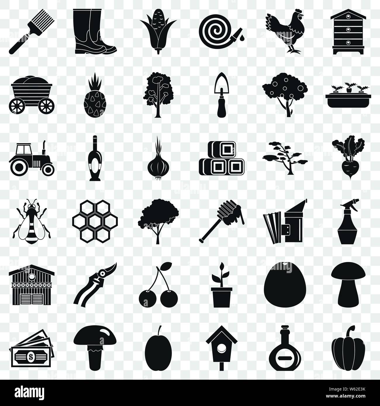 Hard farming icons set, simple style Stock Vector Image & Art - Alamy