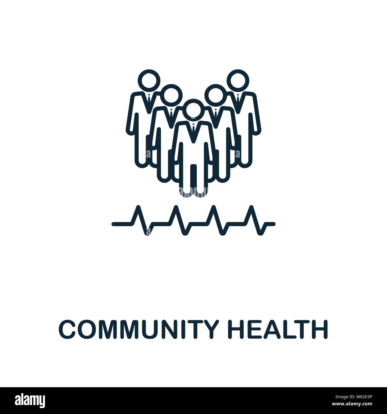 Community Health outline icon. Thin line style from icons collection ...
