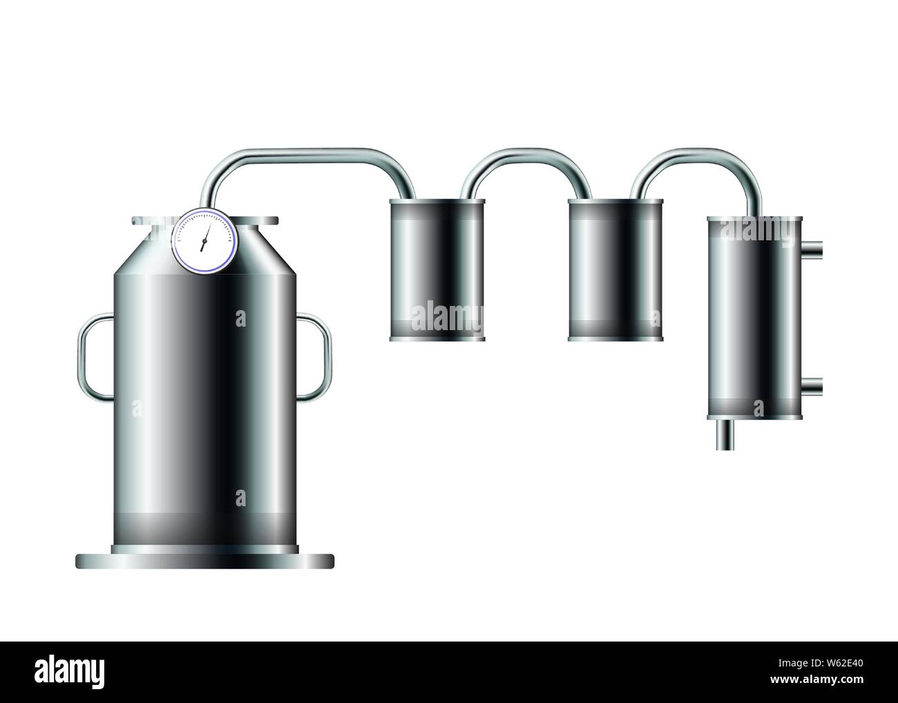 Distiller with pressure gauge. Vector illustration. Distilled water ...