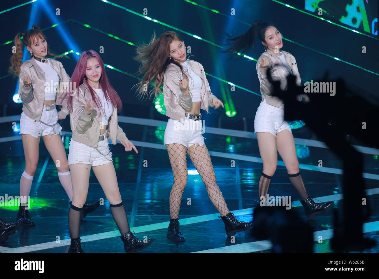Members of South Korean girl group Weki Meki perform during the South ...