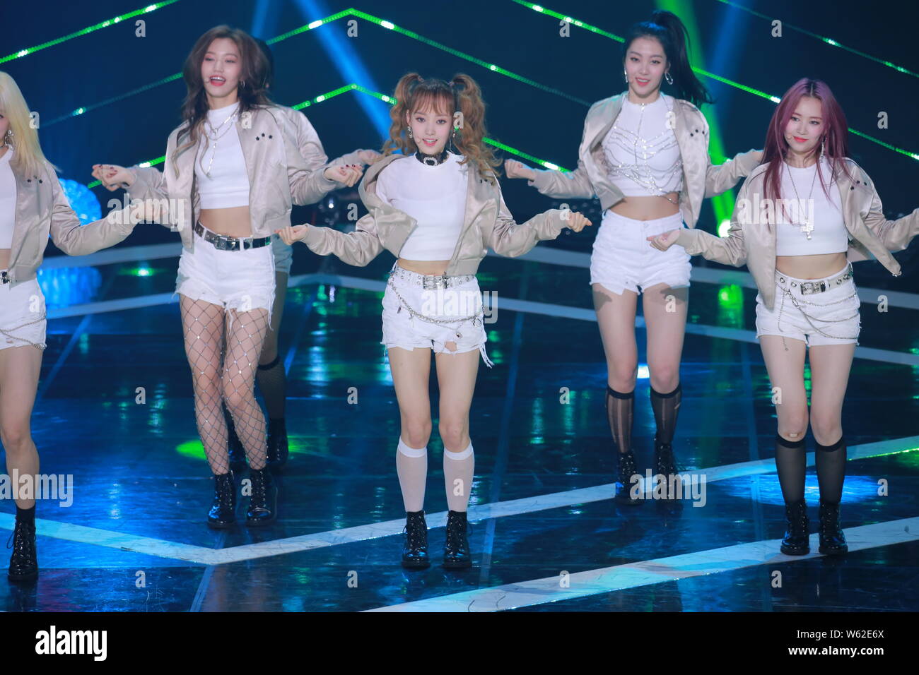 Members of South Korean girl group Weki Meki perform during the South ...