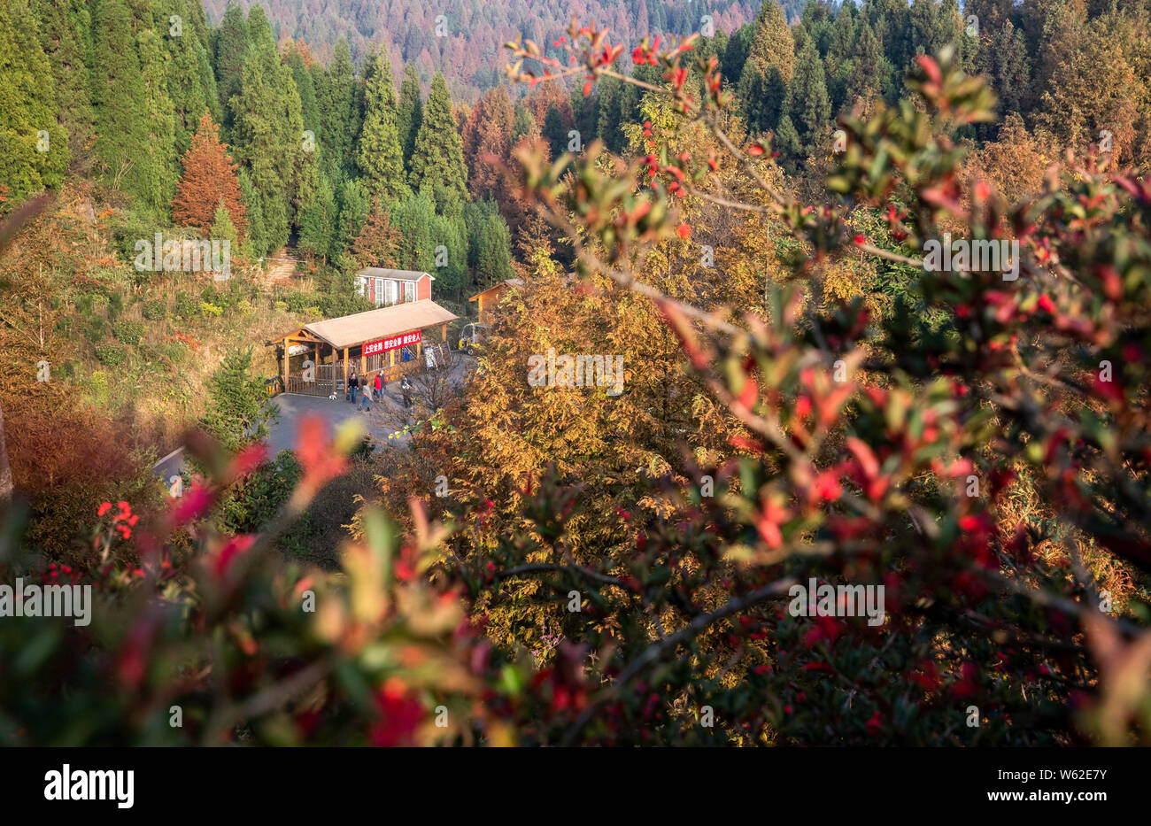 Landscape of the early winter scenery in the Shanwangping Karst ...