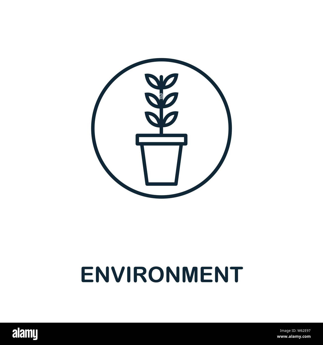 Environment outline icon. Thin line style from icons collection. Pixel ...