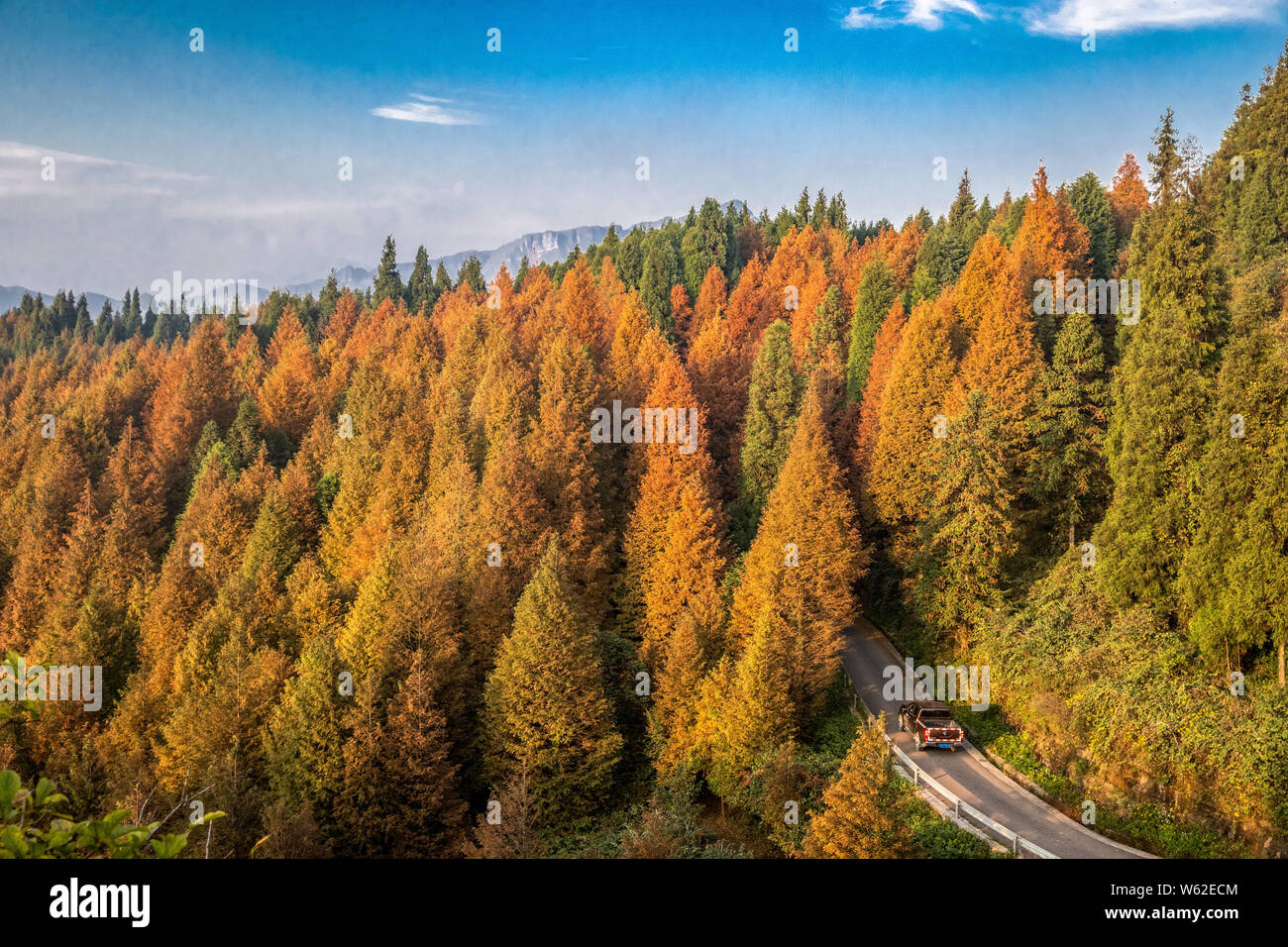 Landscape of the early winter scenery in the Shanwangping Karst ...