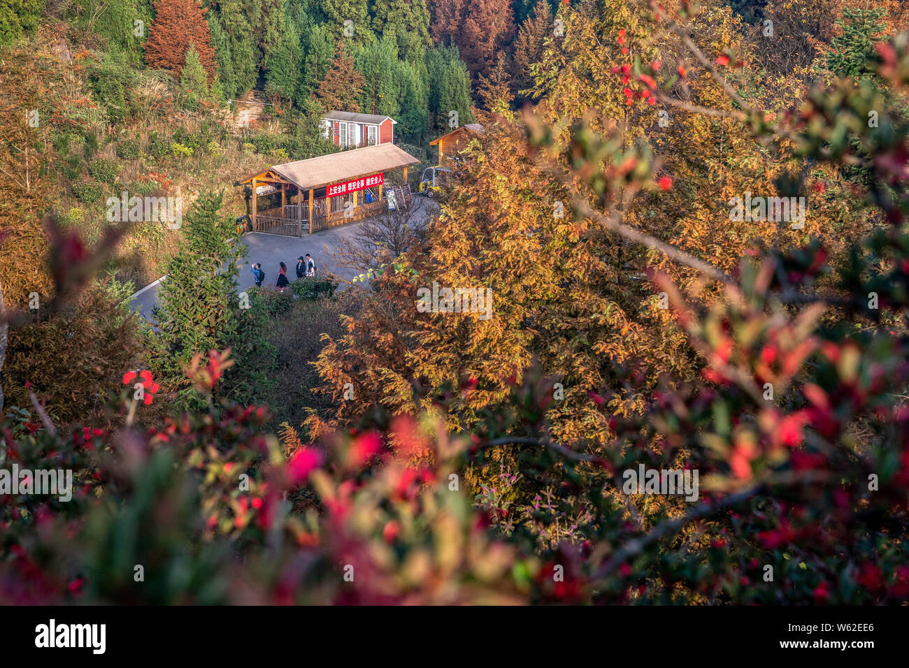 Landscape of the early winter scenery in the Shanwangping Karst ...