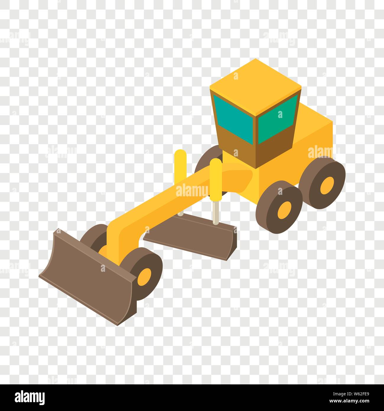 Yellow motor grader icon, isometric 3d style Stock Vector Image & Art ...