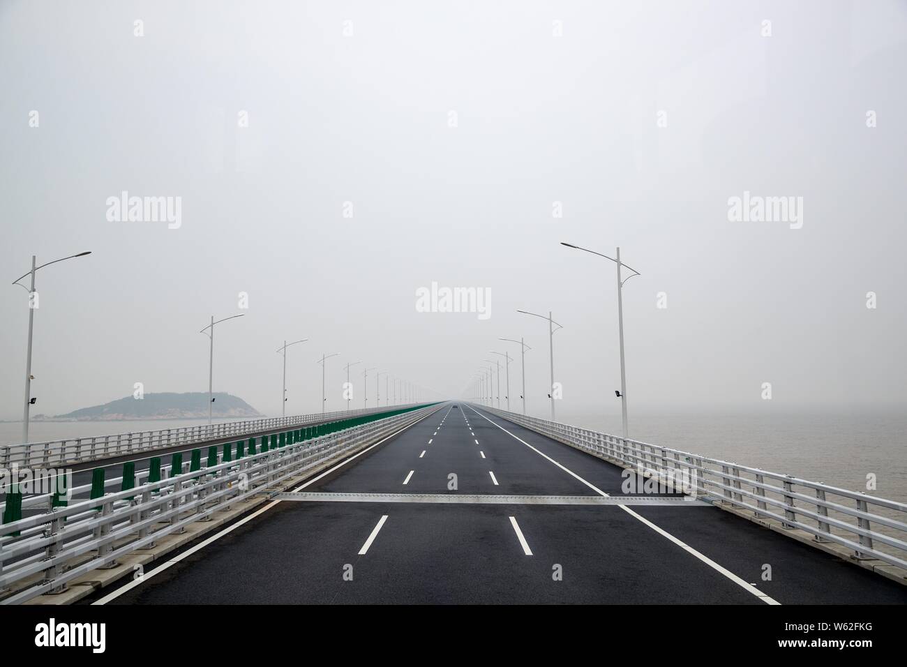 A view of the world's longest cross-sea bridge, the Hong Kong-Zhuhai ...