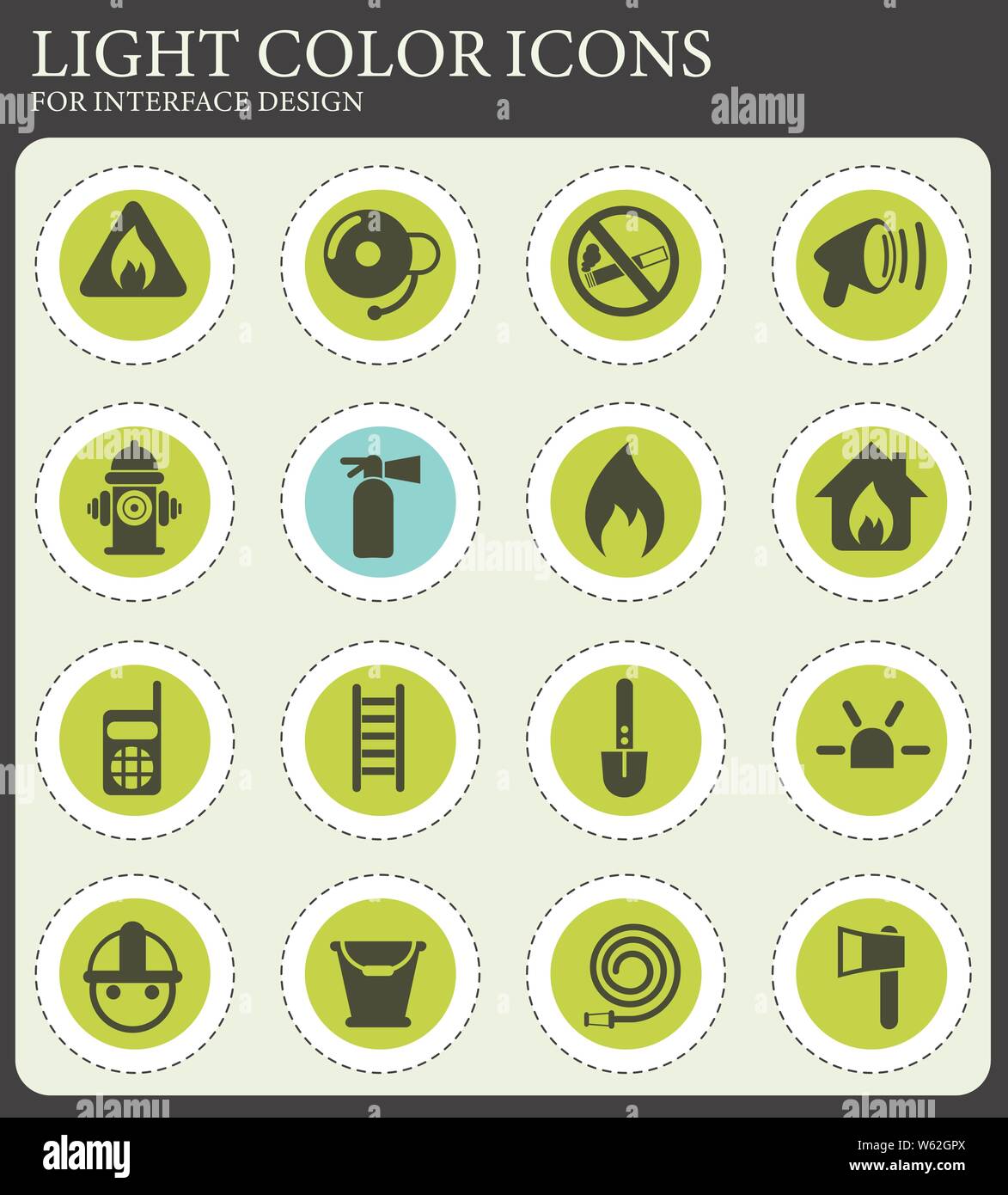 fire brigade vector icons for web and user interface design Stock ...