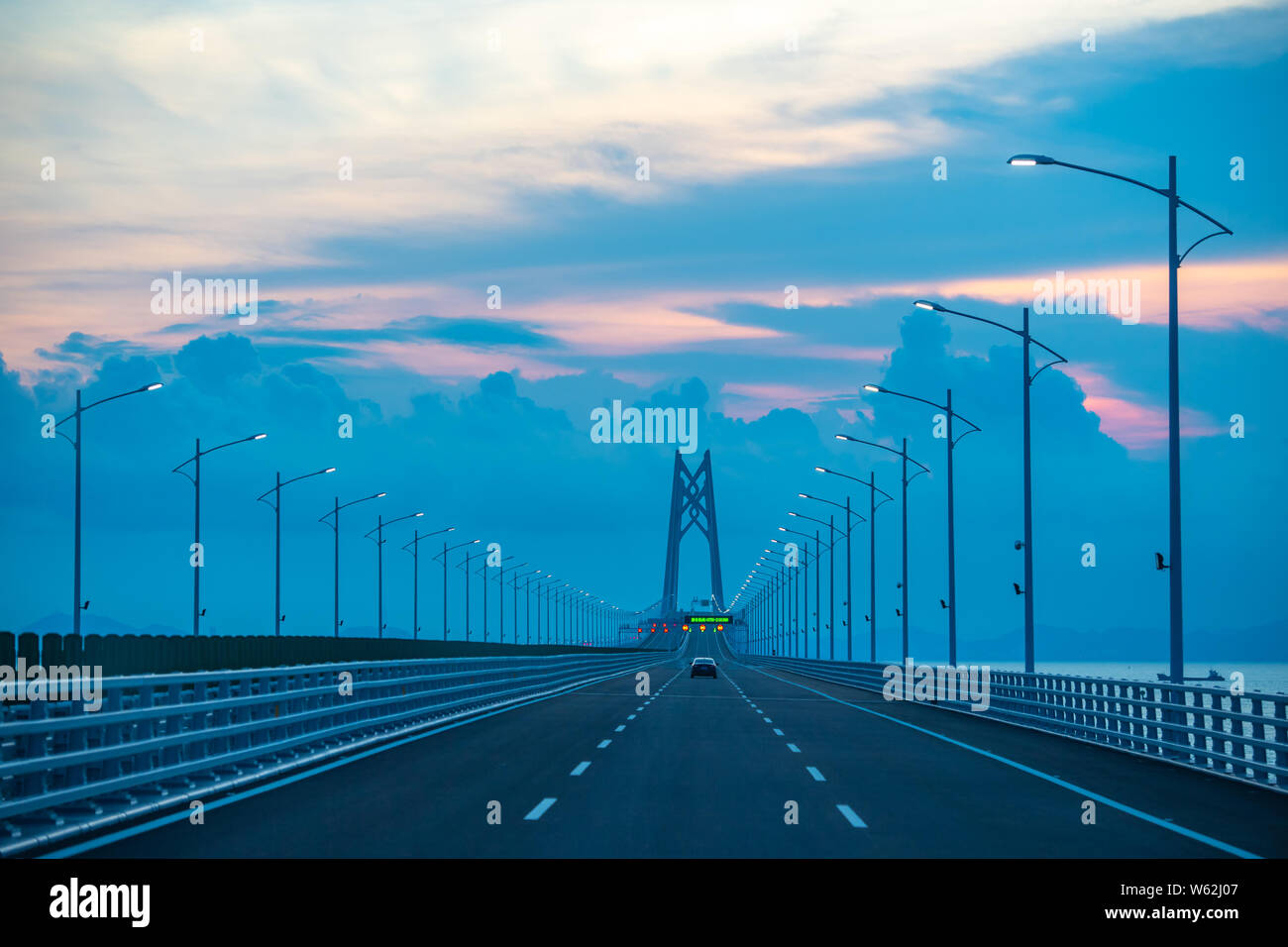 A view of the world's longest cross-sea bridge, the Hong Kong-Zhuhai ...