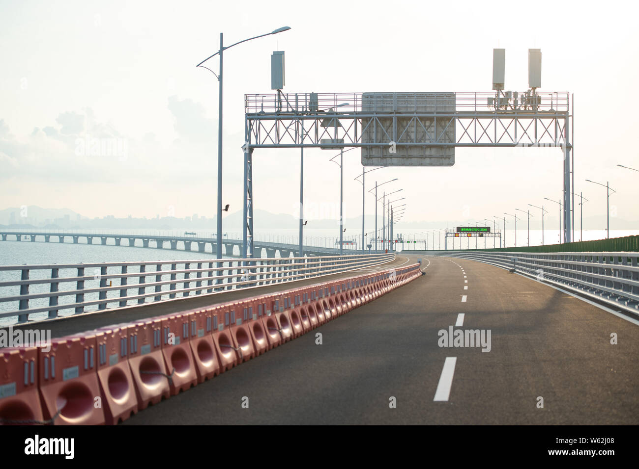 A view of the world's longest cross-sea bridge, the Hong Kong-Zhuhai ...