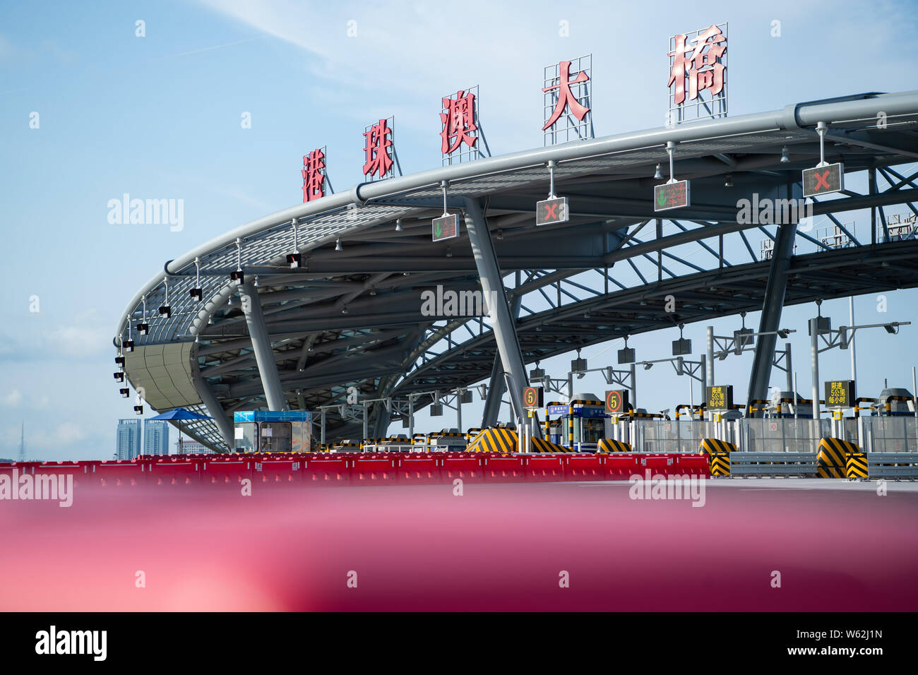 A view of the world's longest cross-sea bridge, the Hong Kong-Zhuhai ...