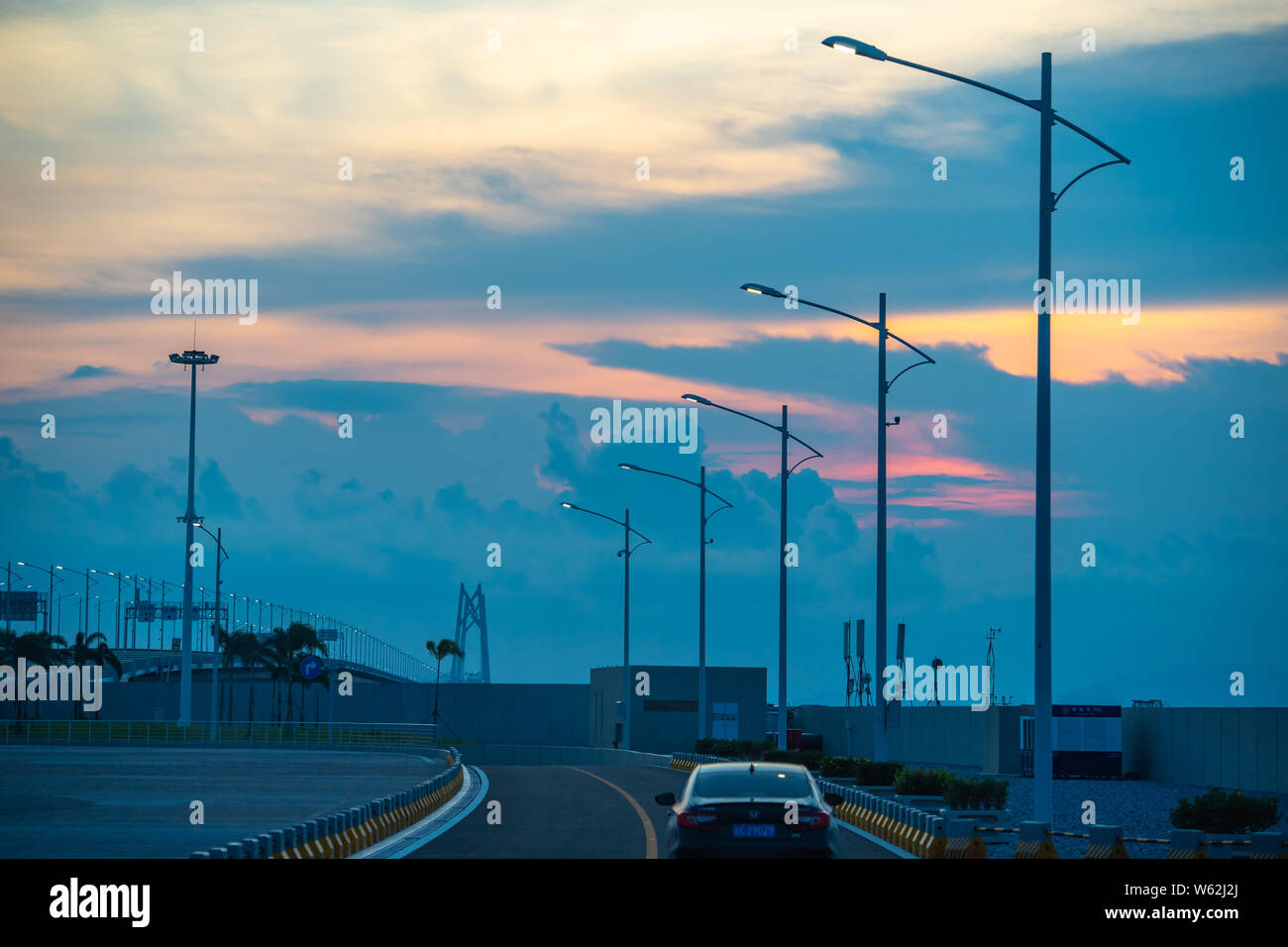A view of the world's longest cross-sea bridge, the Hong Kong-Zhuhai ...