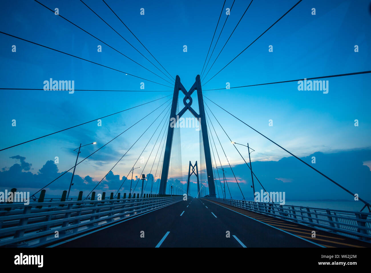 A view of the world's longest cross-sea bridge, the Hong Kong-Zhuhai ...