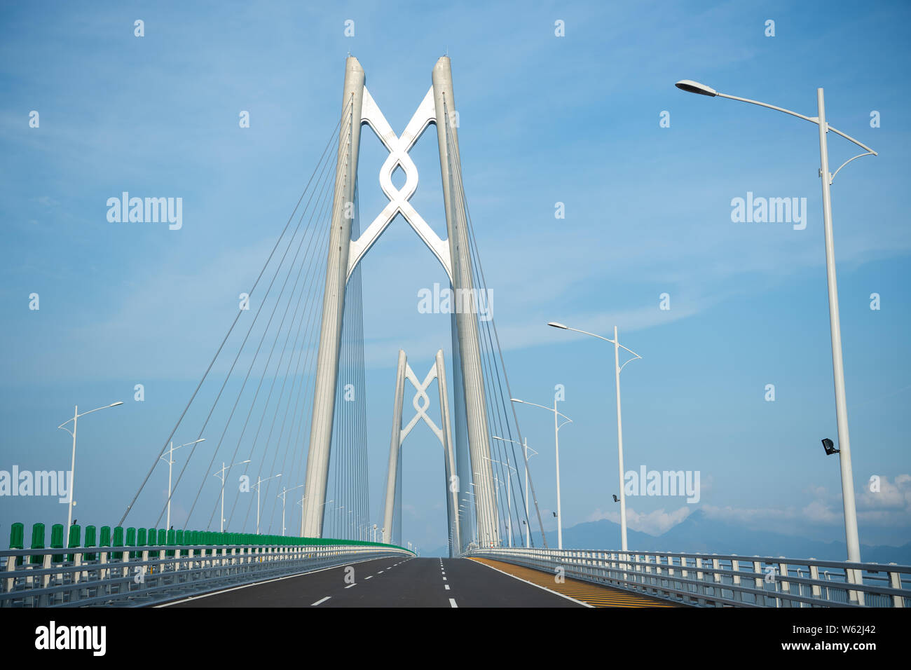 A view of the world's longest cross-sea bridge, the Hong Kong-Zhuhai ...