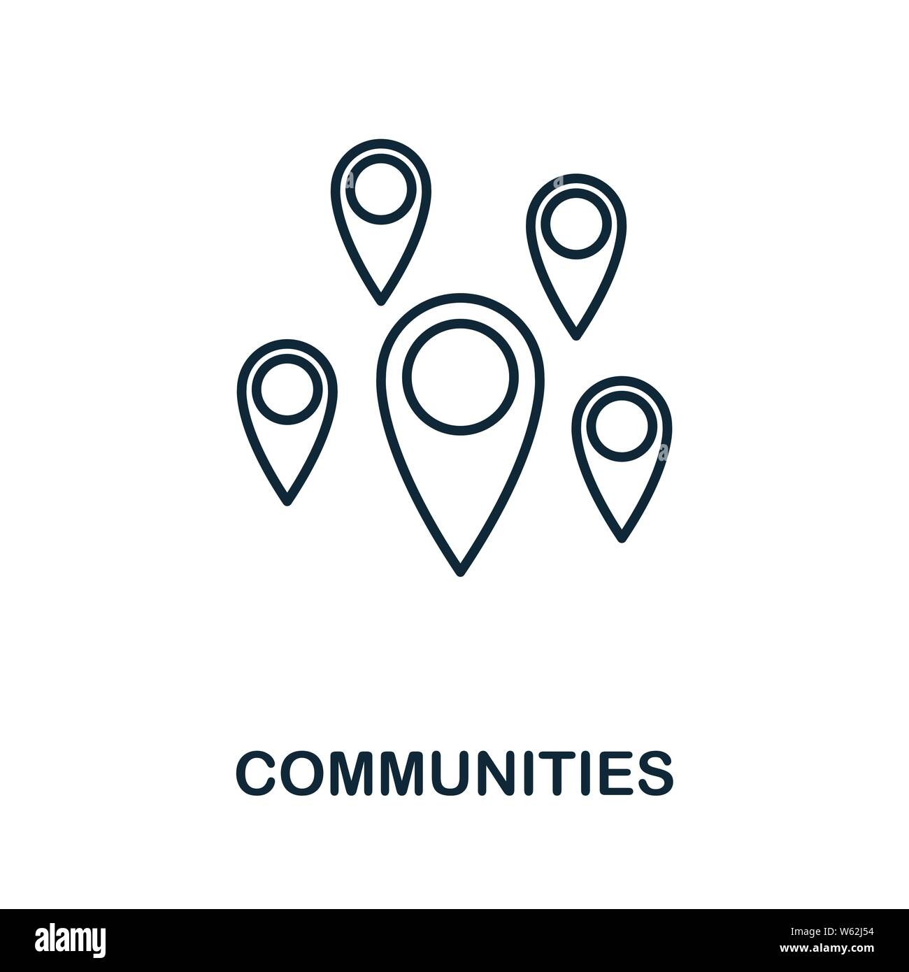 Communities outline icon. Thin line style from icons collection. Pixel ...