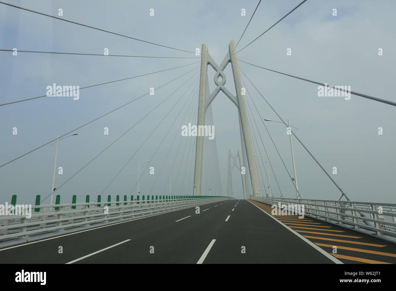View of the world's longest cross-sea bridge, the Hong Kong-Zhuhai ...