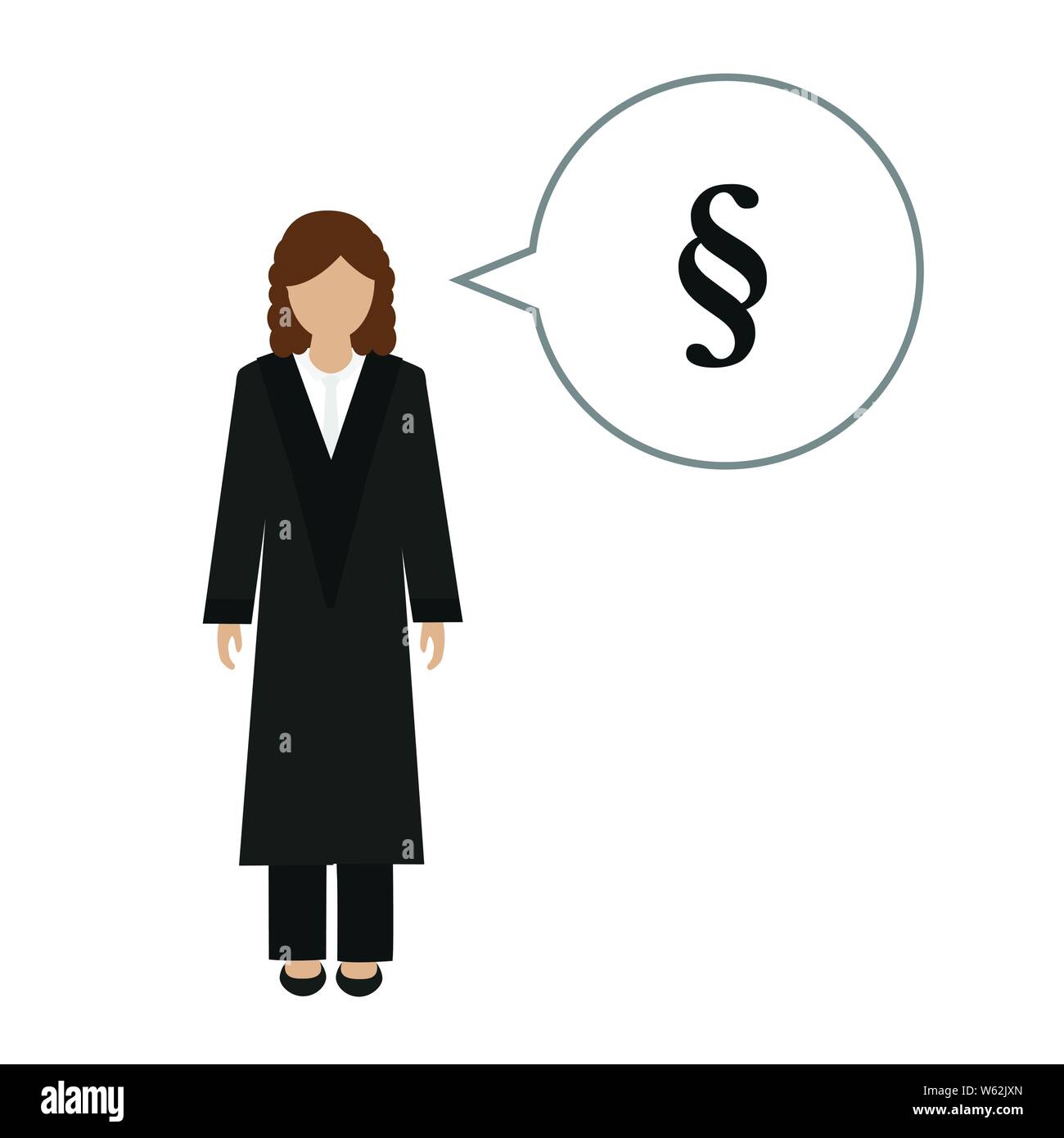 female judge character talks about law vector illustration EPS10 Stock ...