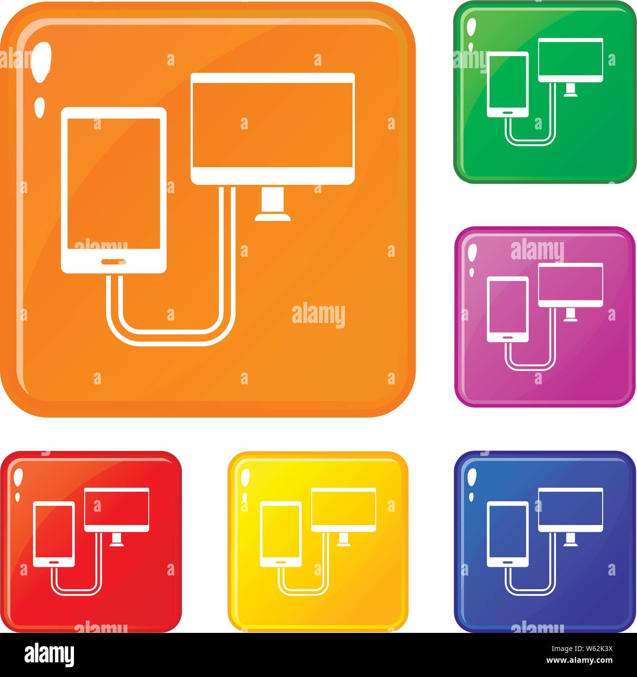 Connection phone icons set vector color Stock Vector Image & Art - Alamy