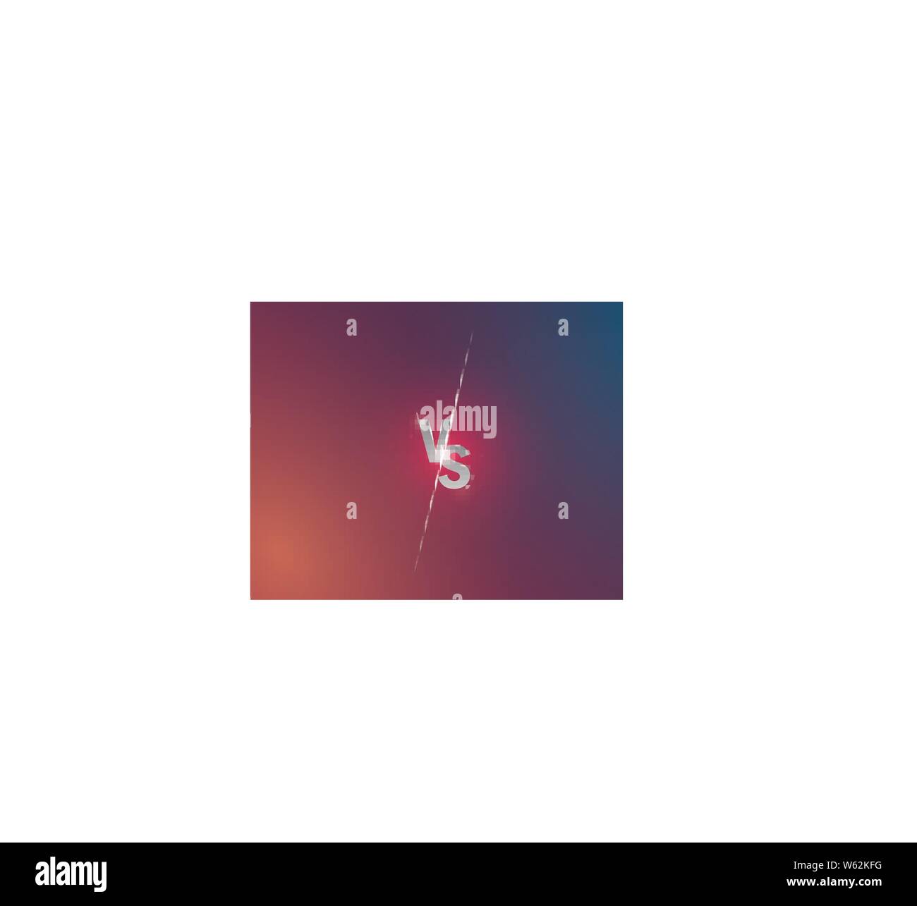 Blue neon versus logo vs letters for sports and fight competition ...