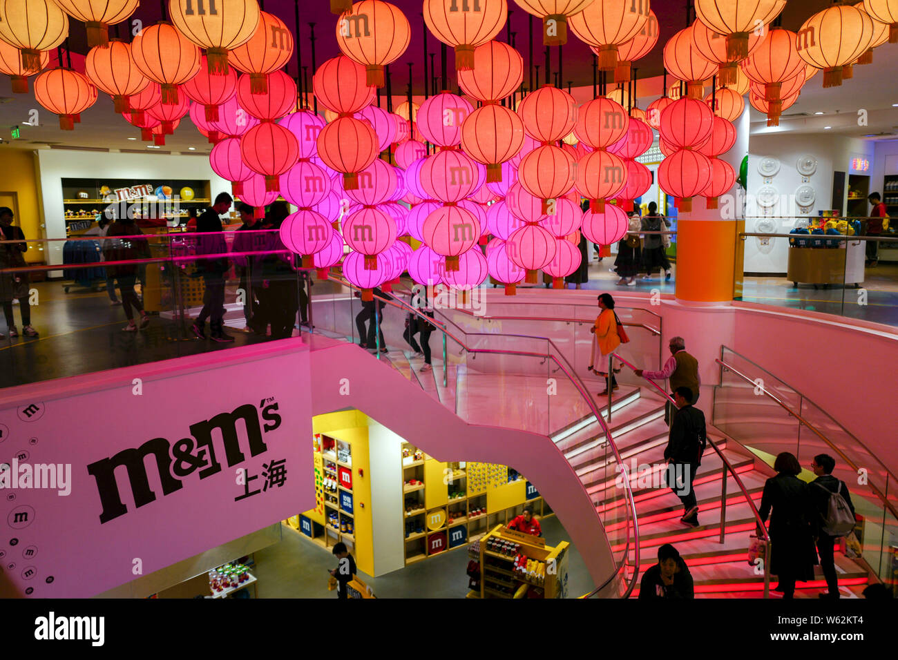 Customers visit the M&M's World flagship store in Shanghai, China, 19 ...