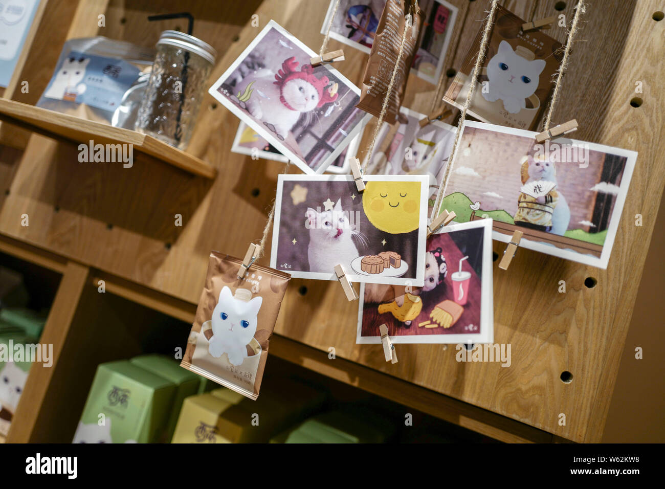 Interior view of the China's first off-line "Cat's Kitchen"-themed ...