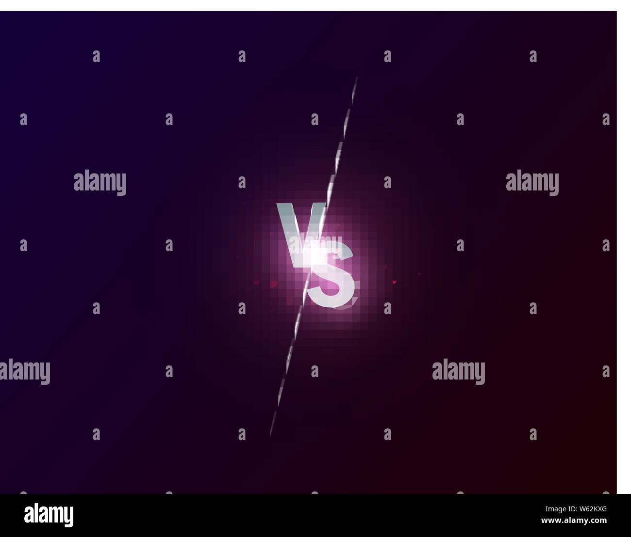 Blue neon versus logo vs letters for sports and fight competition ...