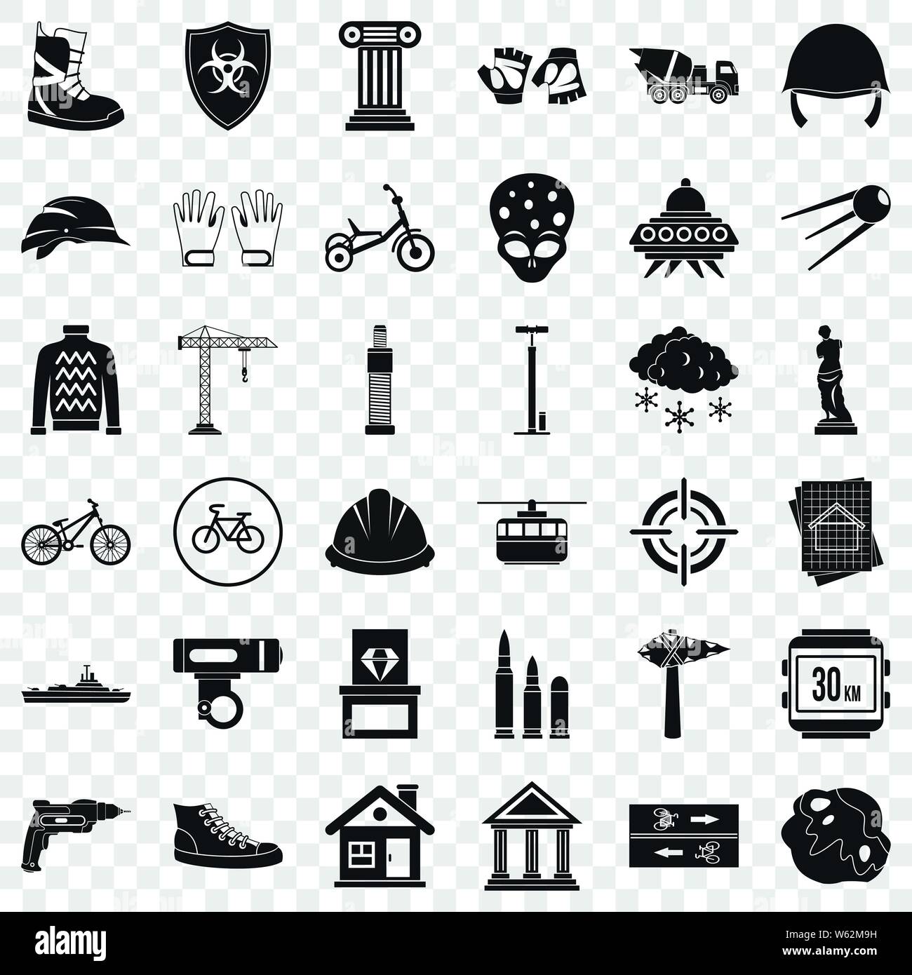 Stone icons set, simple style Stock Vector Image & Art - Alamy