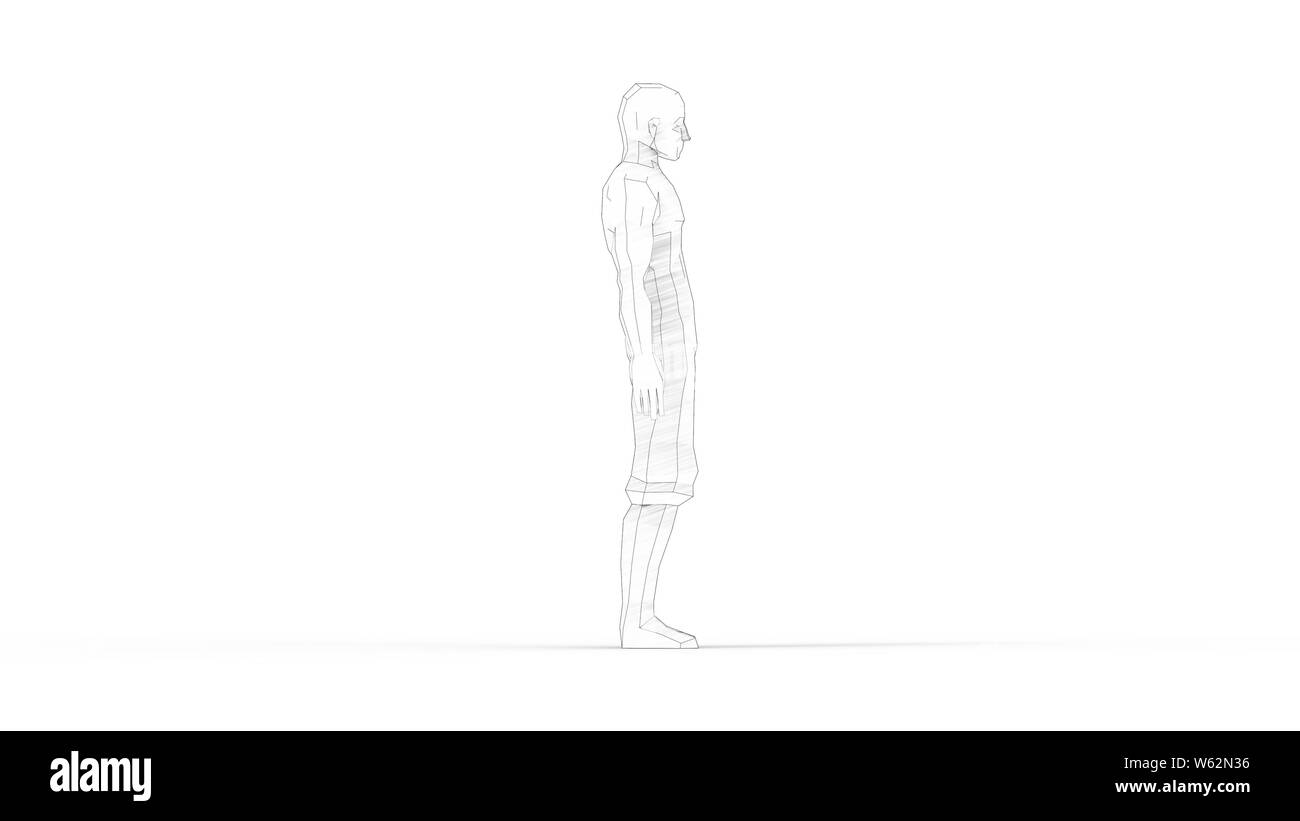 3D rendering of a digital human model isolated in white studio ...