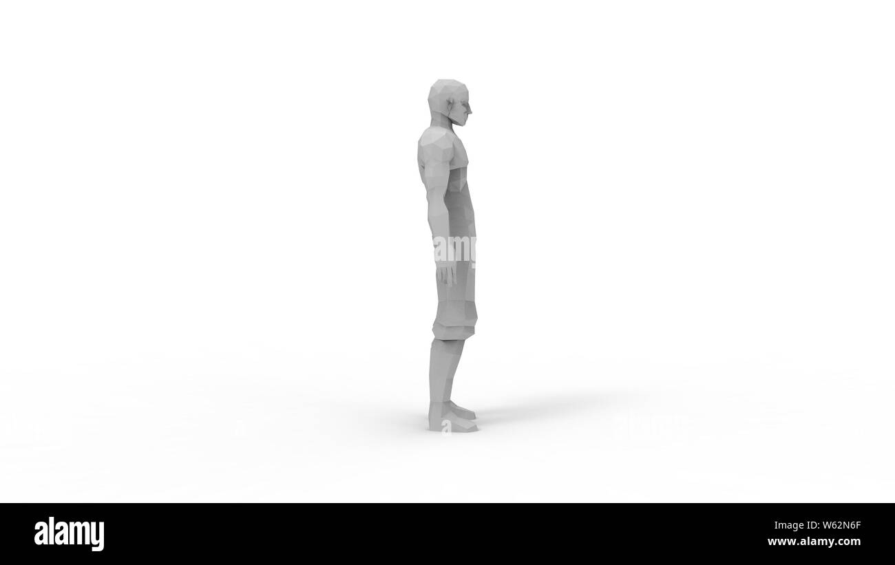 3D rendering of a digital human model isolated in white studio ...