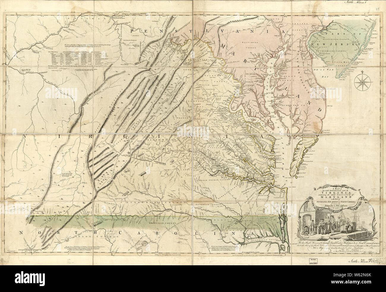 Map of virginia 1750 hi-res stock photography and images - Alamy